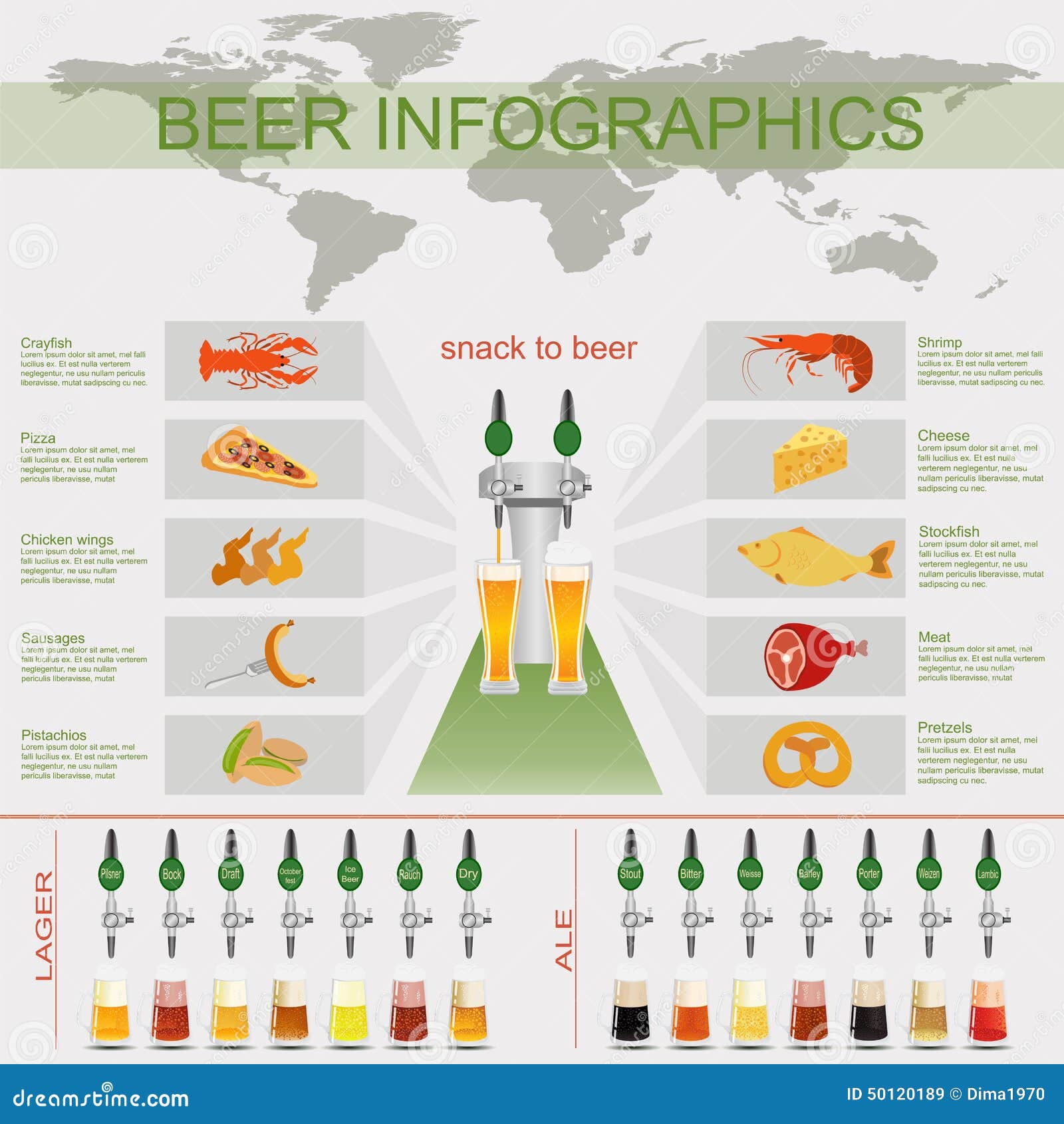 Beer Snack Infographics, Set Elements, for Creating Your Own in Stock ...