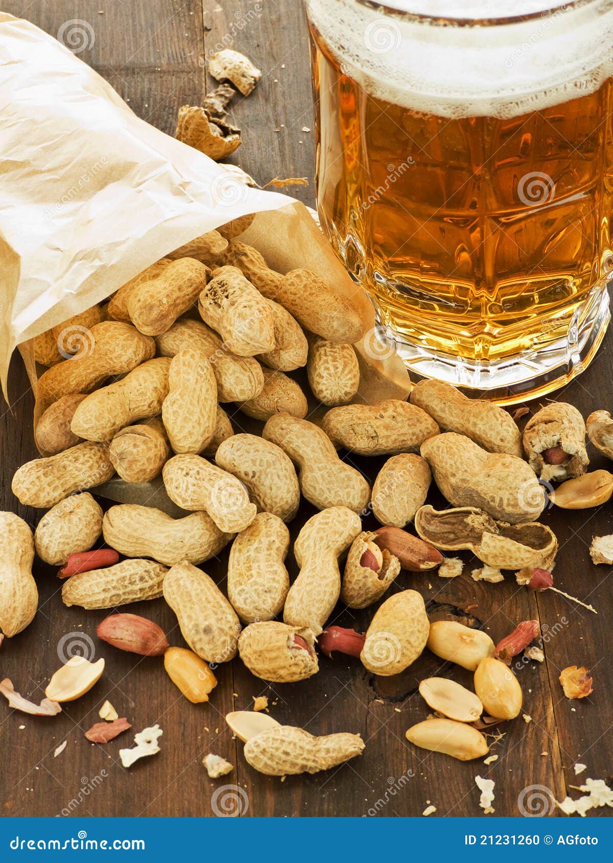 Beer and snacks stock photo. Image of bright, nutshell - 21231260