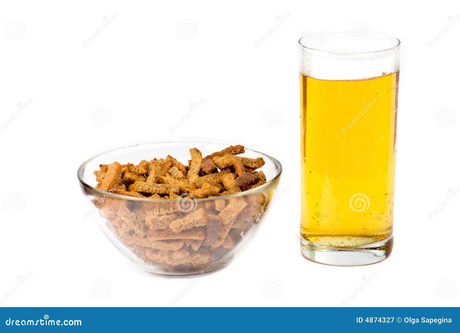 Beer and snacks stock image. Image of baking, isolated - 4874327
