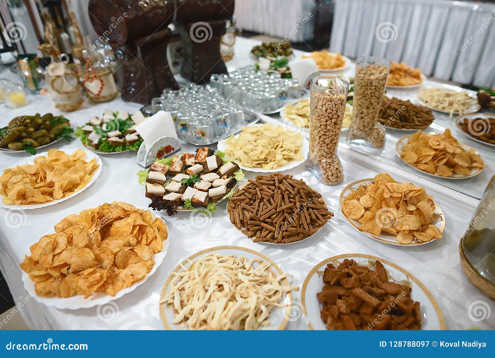 The Beer and Snacks, Potato Chips, Peanuts, Bacon, Cucumbers, Party or ...