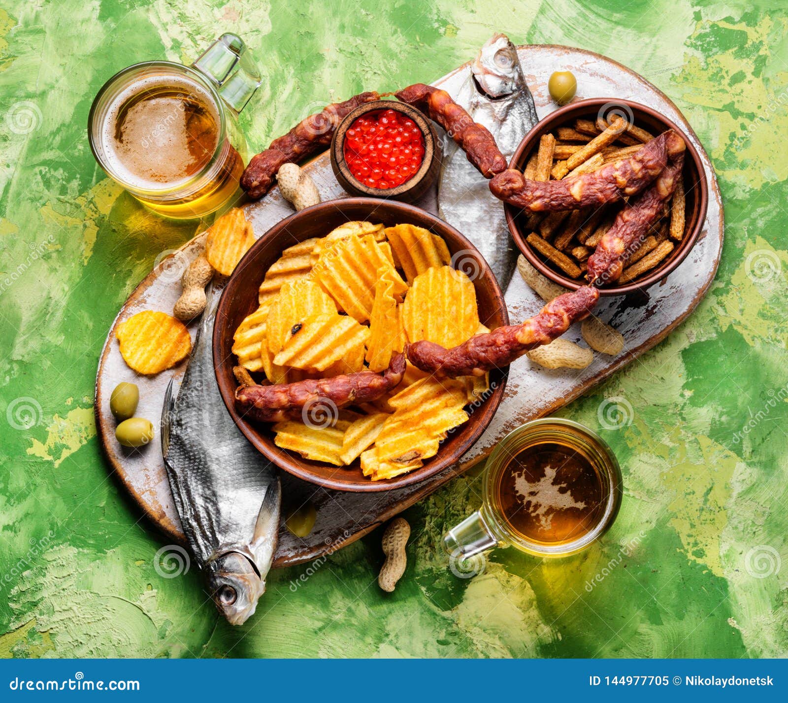 Beer and snacks stock image. Image of friday, dried - 144977705