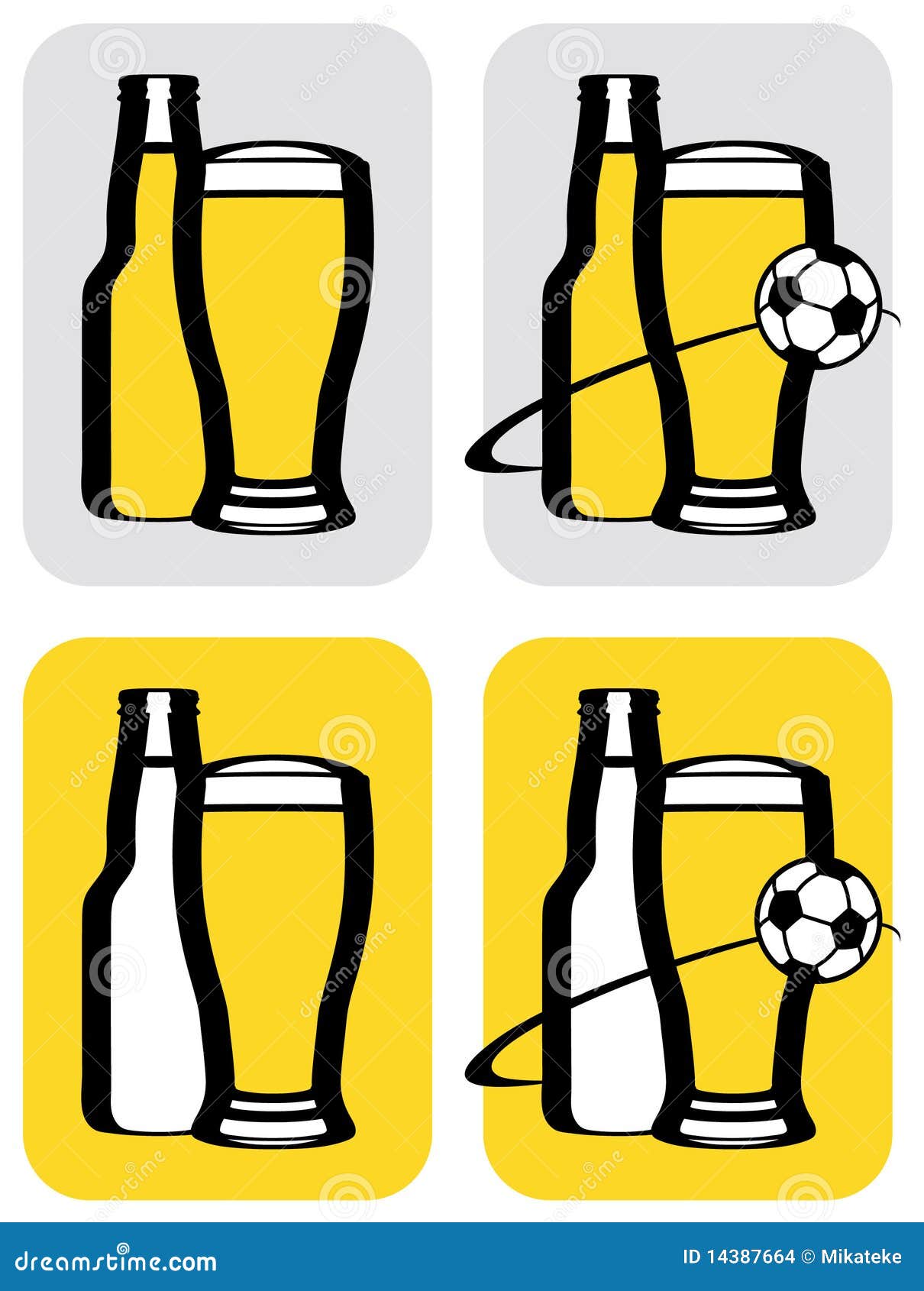Beer and soccer icons stock vector. Illustration of alcoholic - 14387664