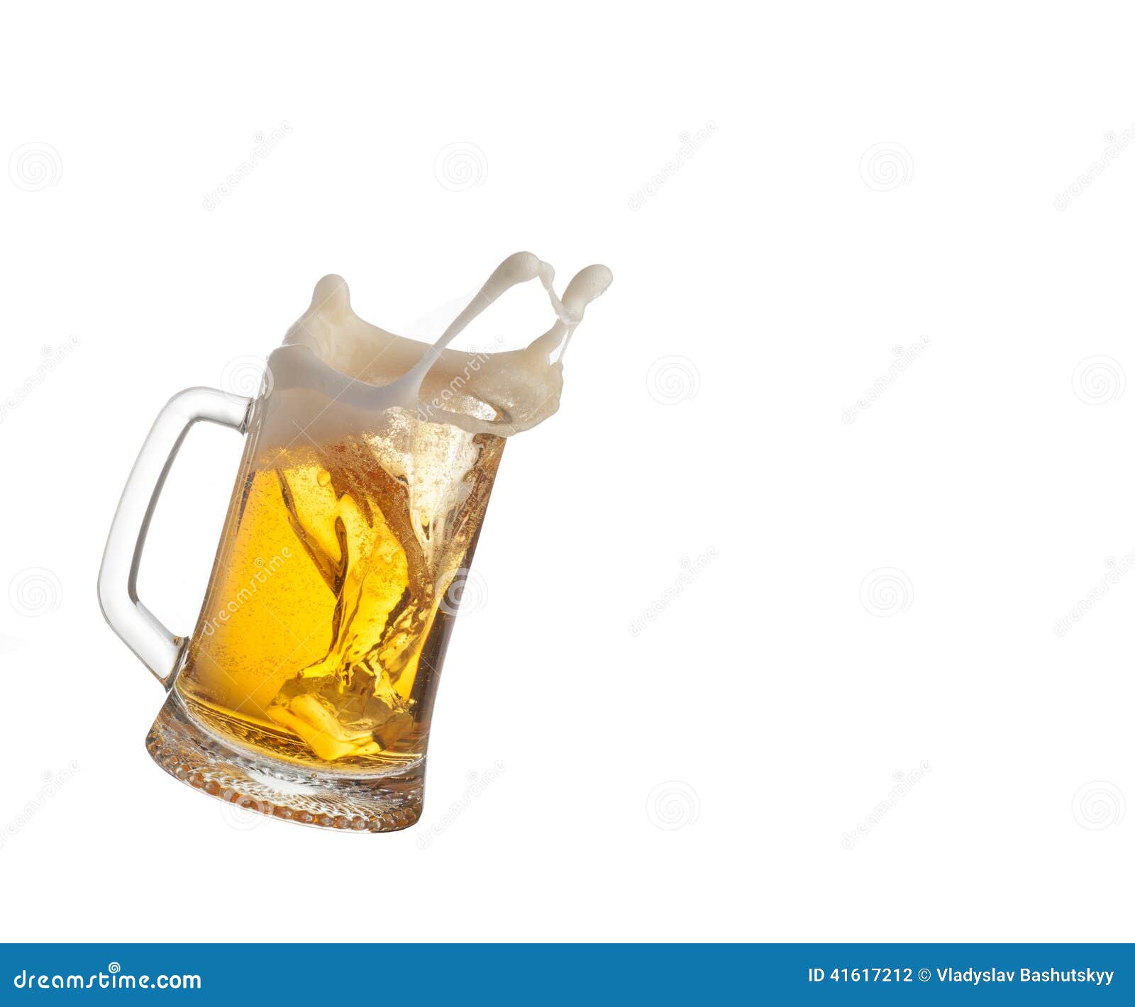 Beer Splash in Glass Isolated on White Background Stock Photo - Image ...