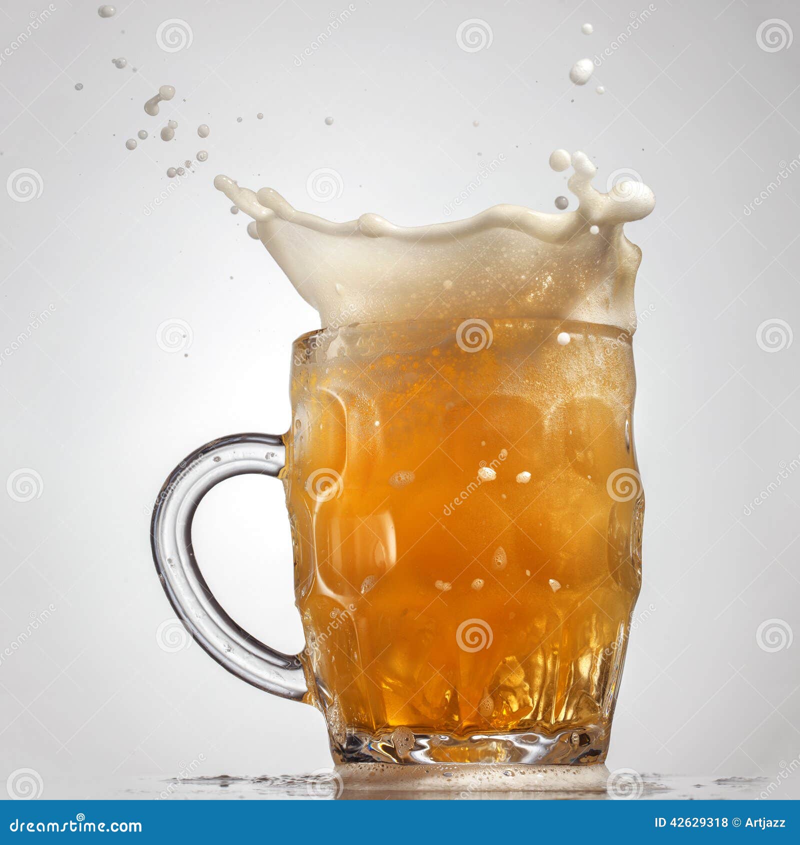 Beer Splash in Glass Isolated on White Stock Photo - Image of froth ...