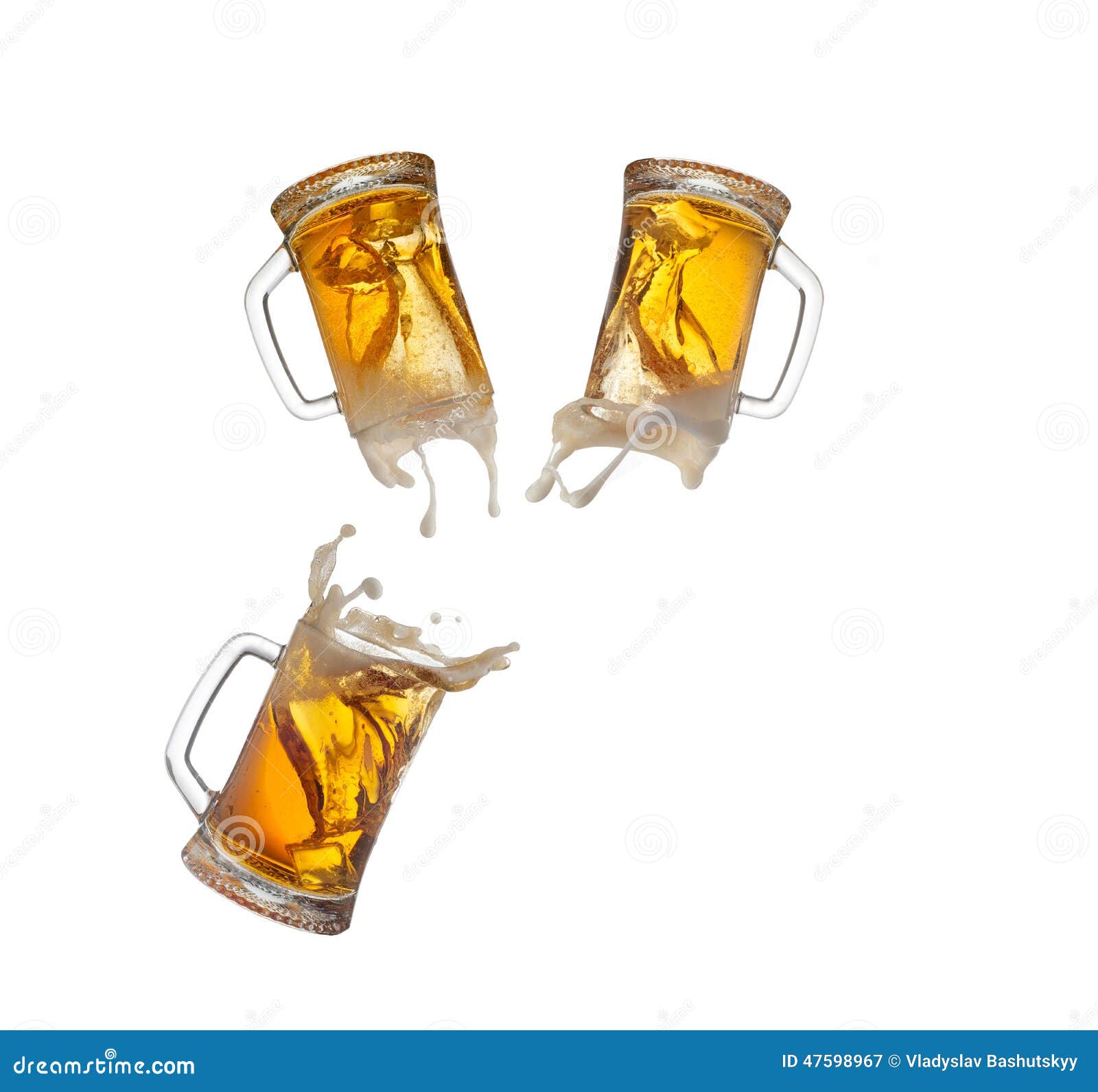 Beer Splash in Glass Isolated on White Background Stock Image - Image ...