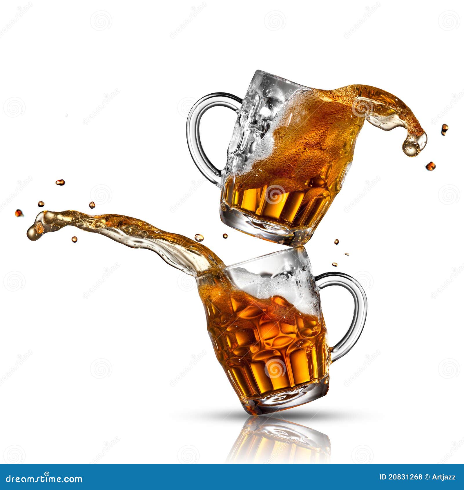 Beer splash in glasses stock photo. Image of droplet - 20831268