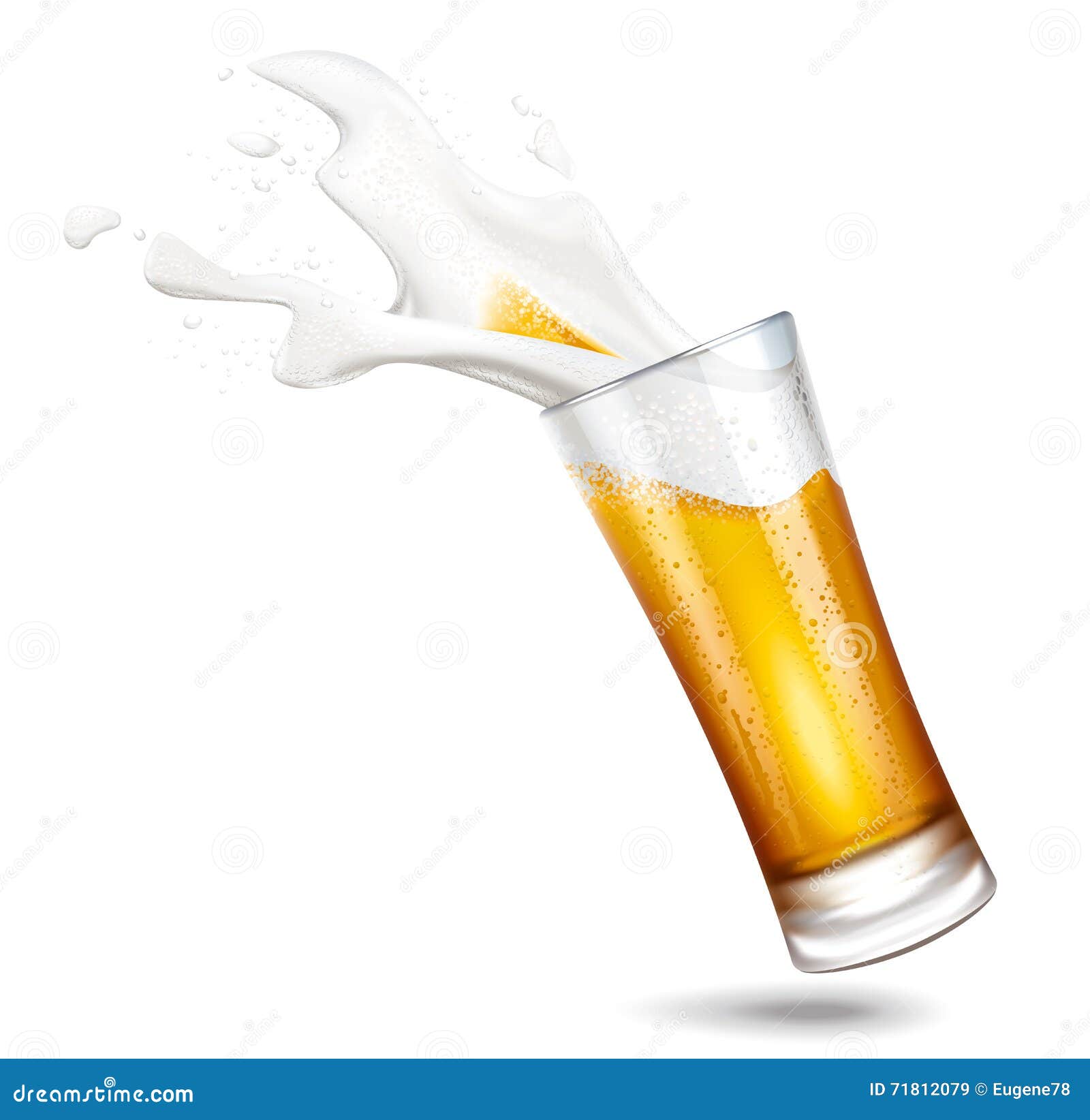 Beer and splashes foam stock vector. Illustration of full - 71812079