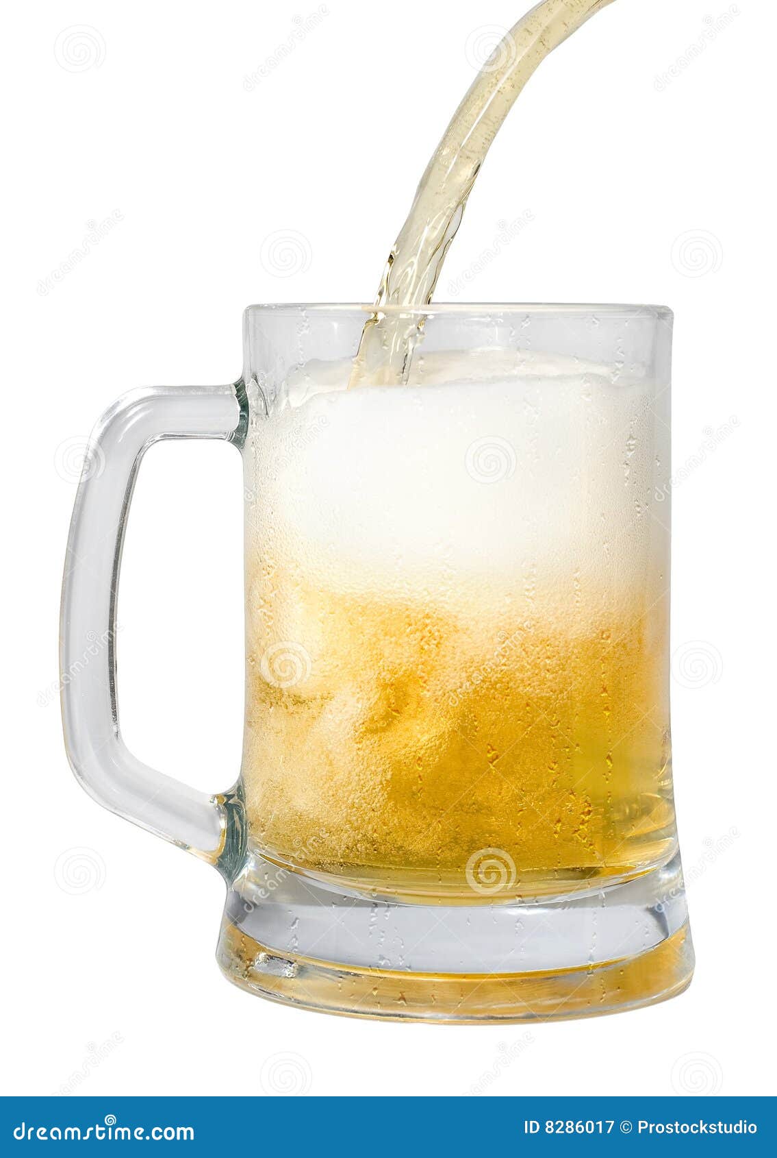 Beer Stream Pouring To the Glass Mug Stock Image - Image of light ...