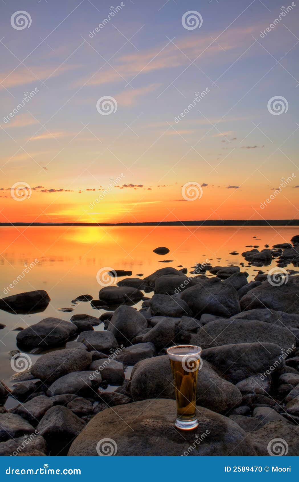 Beer in sunset stock photo. Image of scarlet, refreshment - 2589470