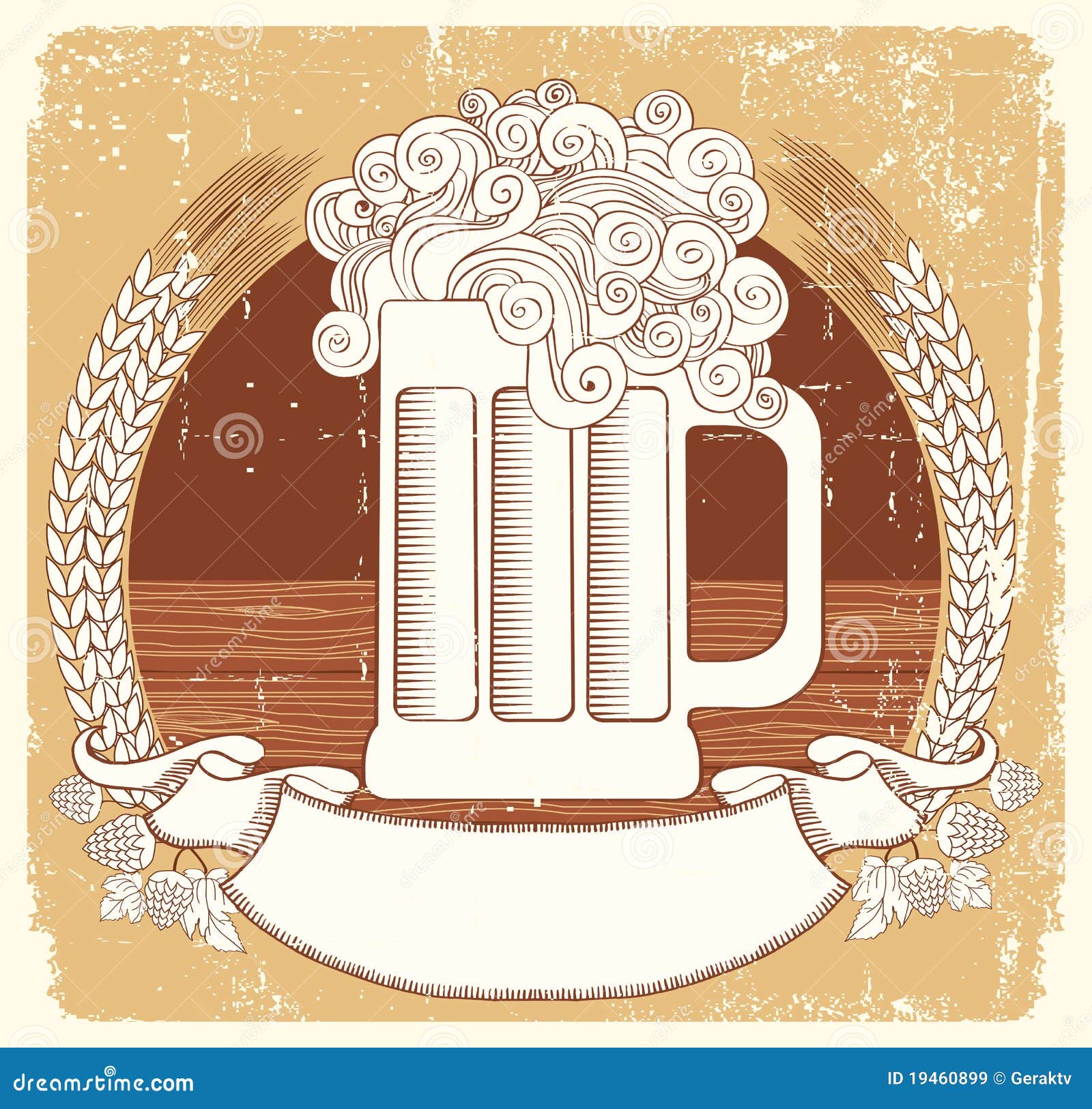 Beer Symbol.Vector Vintage Graphic Illustration Stock Vector ...
