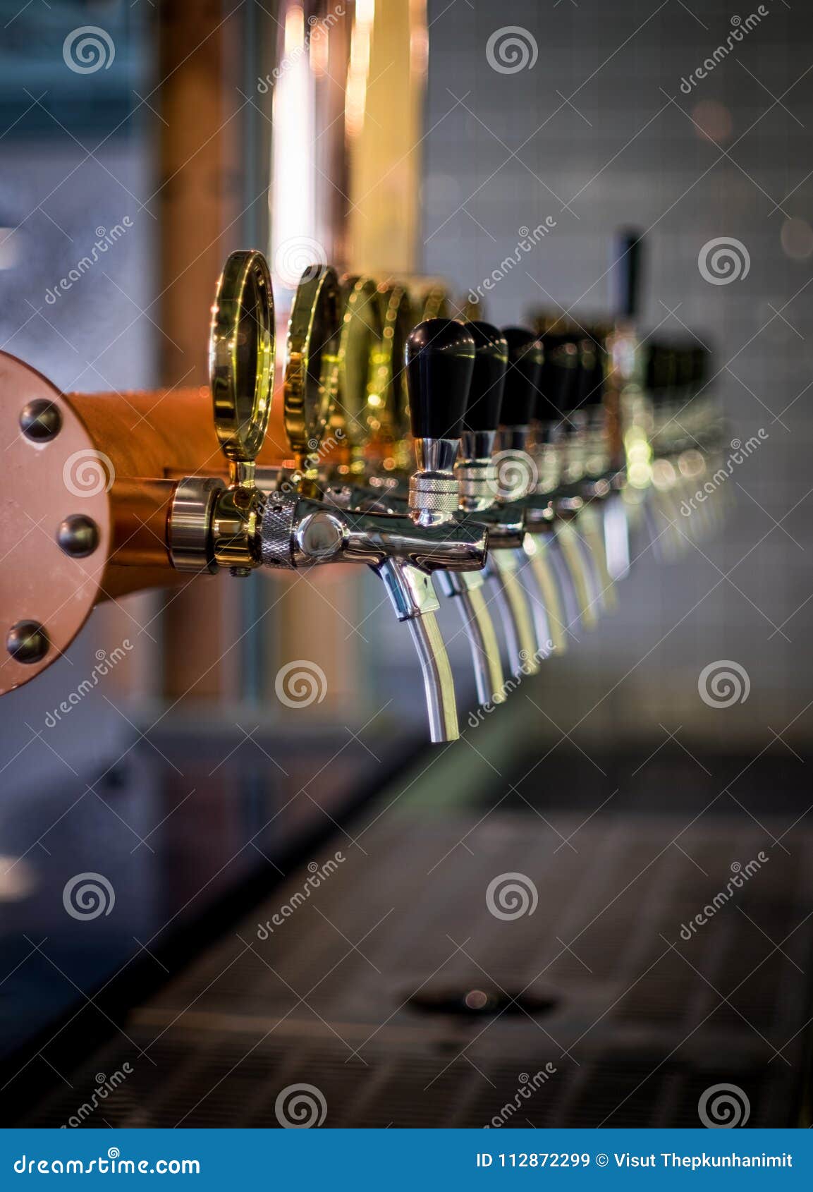 Beer tab on the bar. stock image. Image of freeze, dark - 112872299
