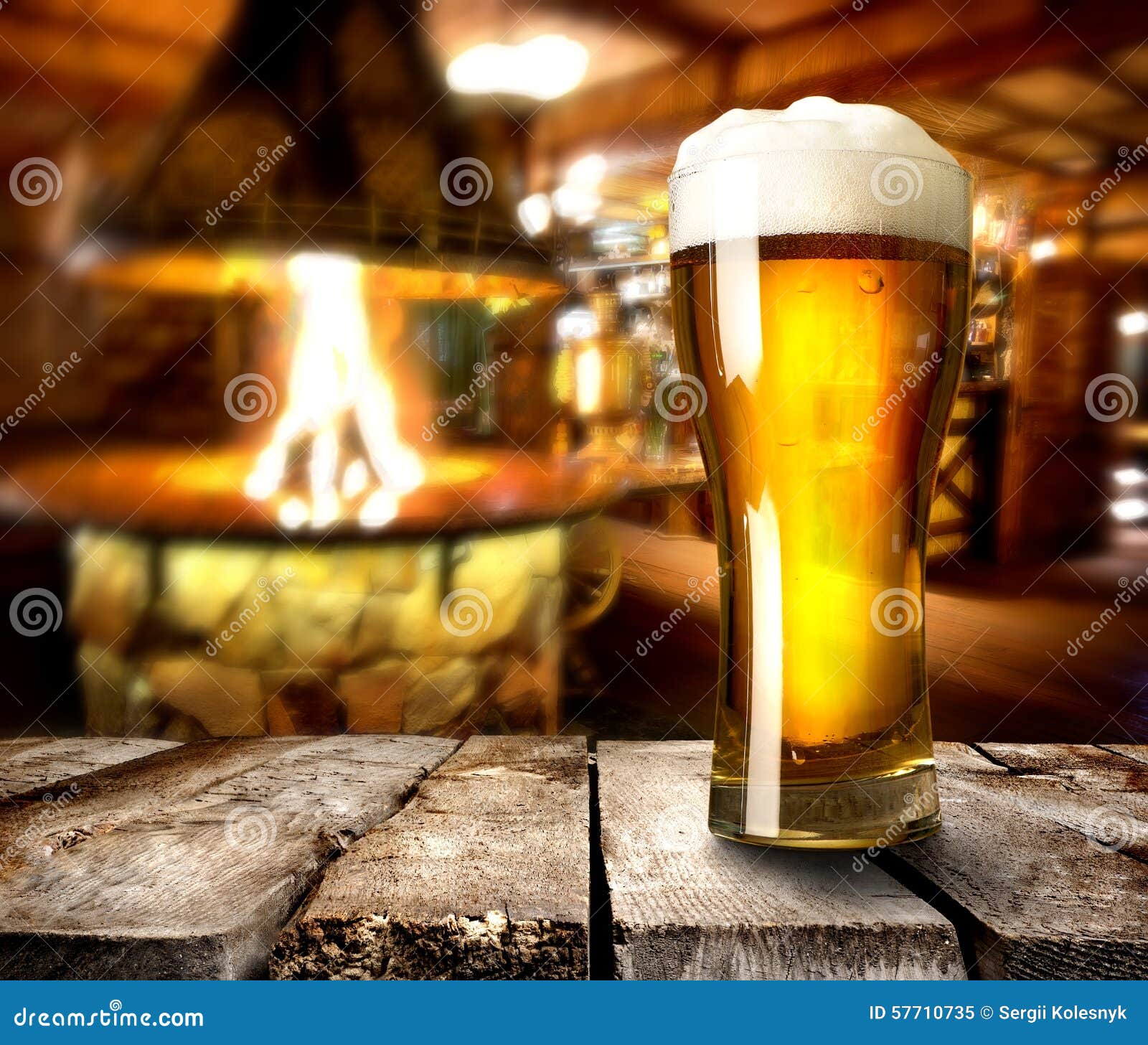 Beer on table in bar stock image. Image of pint, full - 57710735