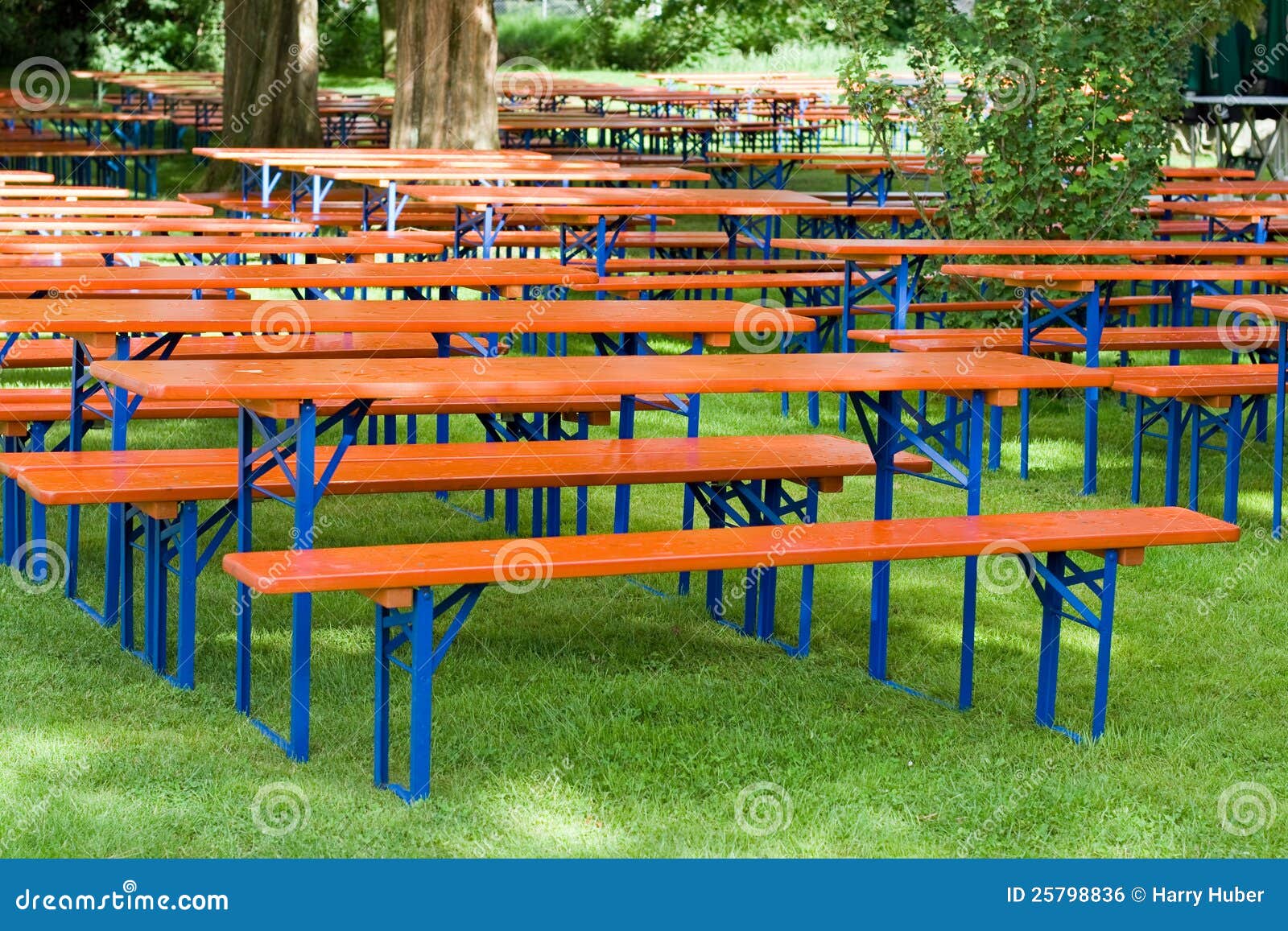 Beer tables and benches stock photo. Image of wooden - 25798836
