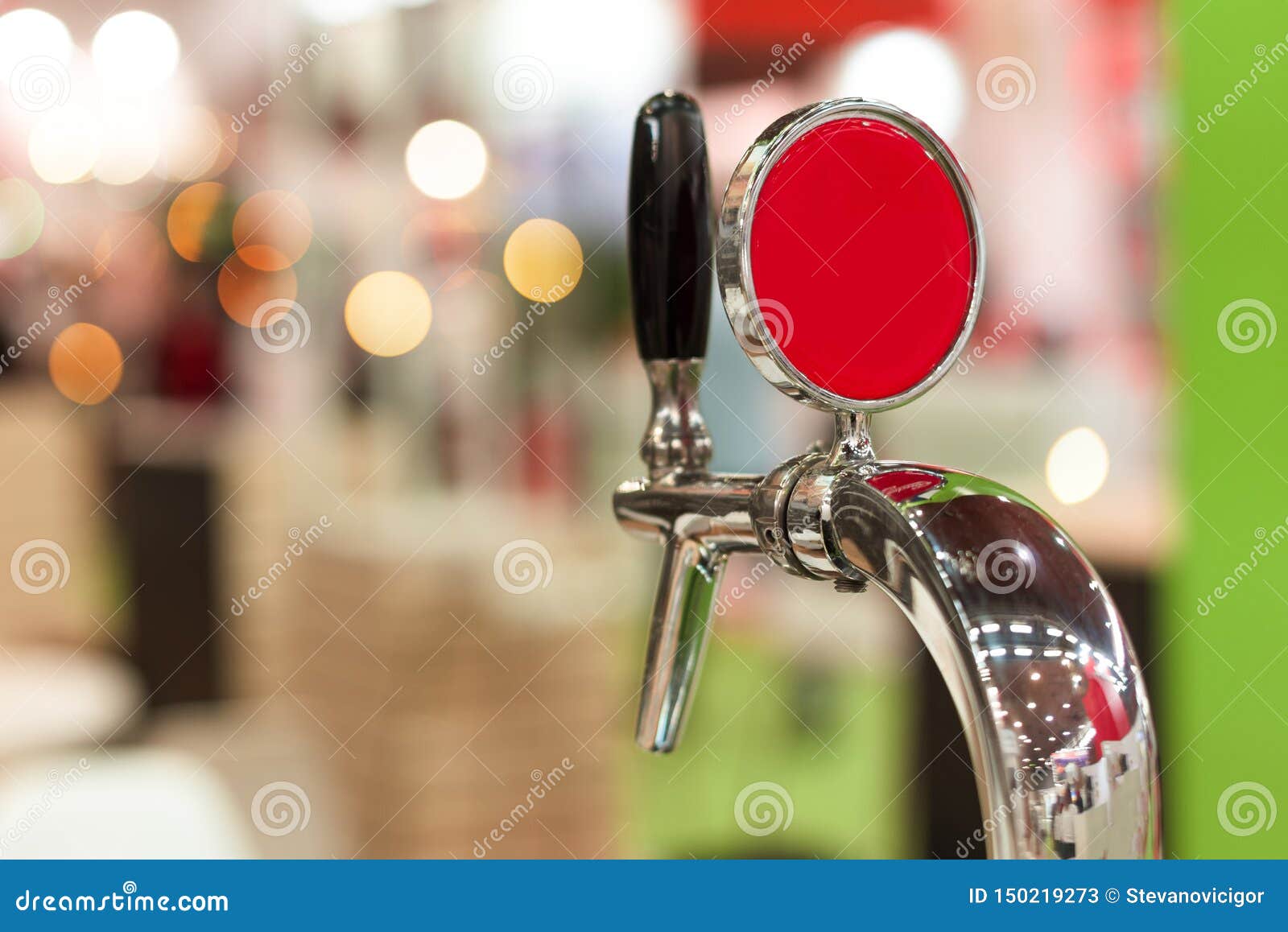 Beer tap in bar, mock up stock image. Image of indoors - 150219273