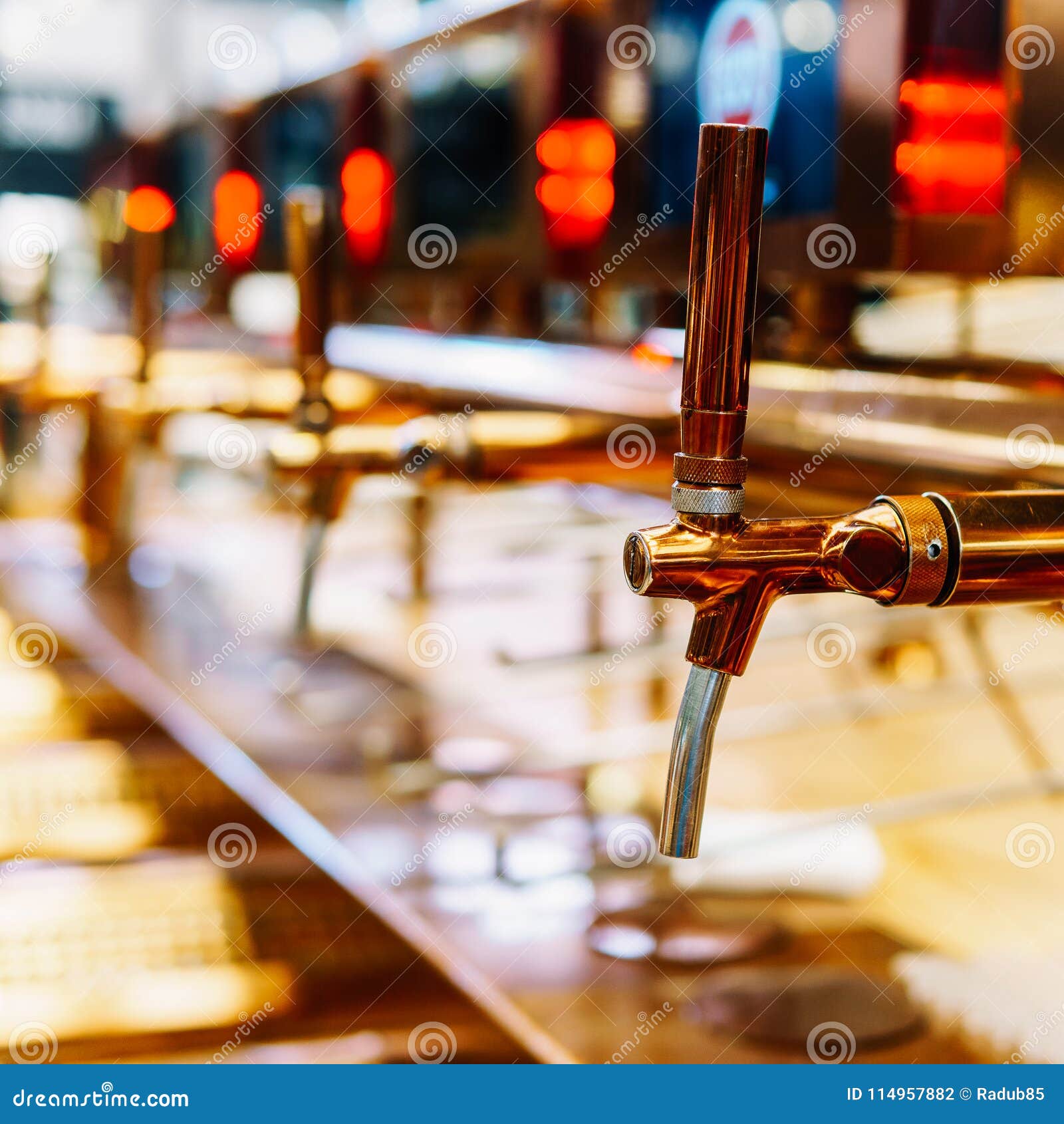 Beer Tap Closeup in Drink Bar Stock Photo - Image of pump, brown: 114957882