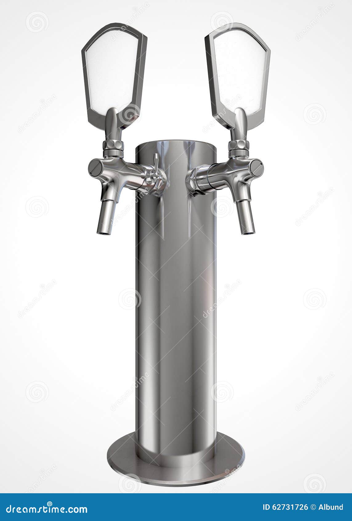 Beer Tap Dual Isolated stock illustration. Illustration of draught ...
