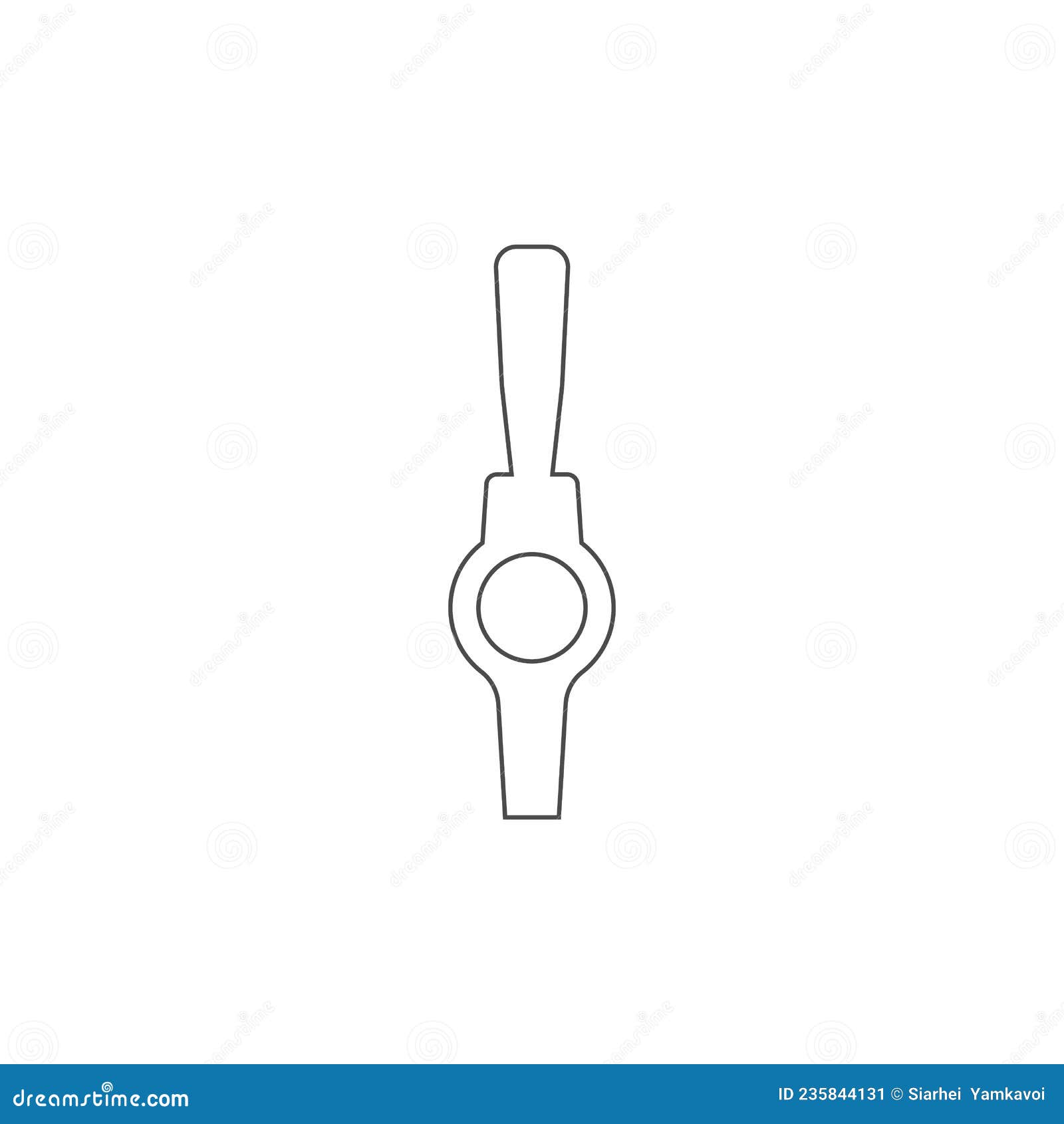 Beer Tap with Handle. Element of Beer Pump. Front View. Vector Line ...