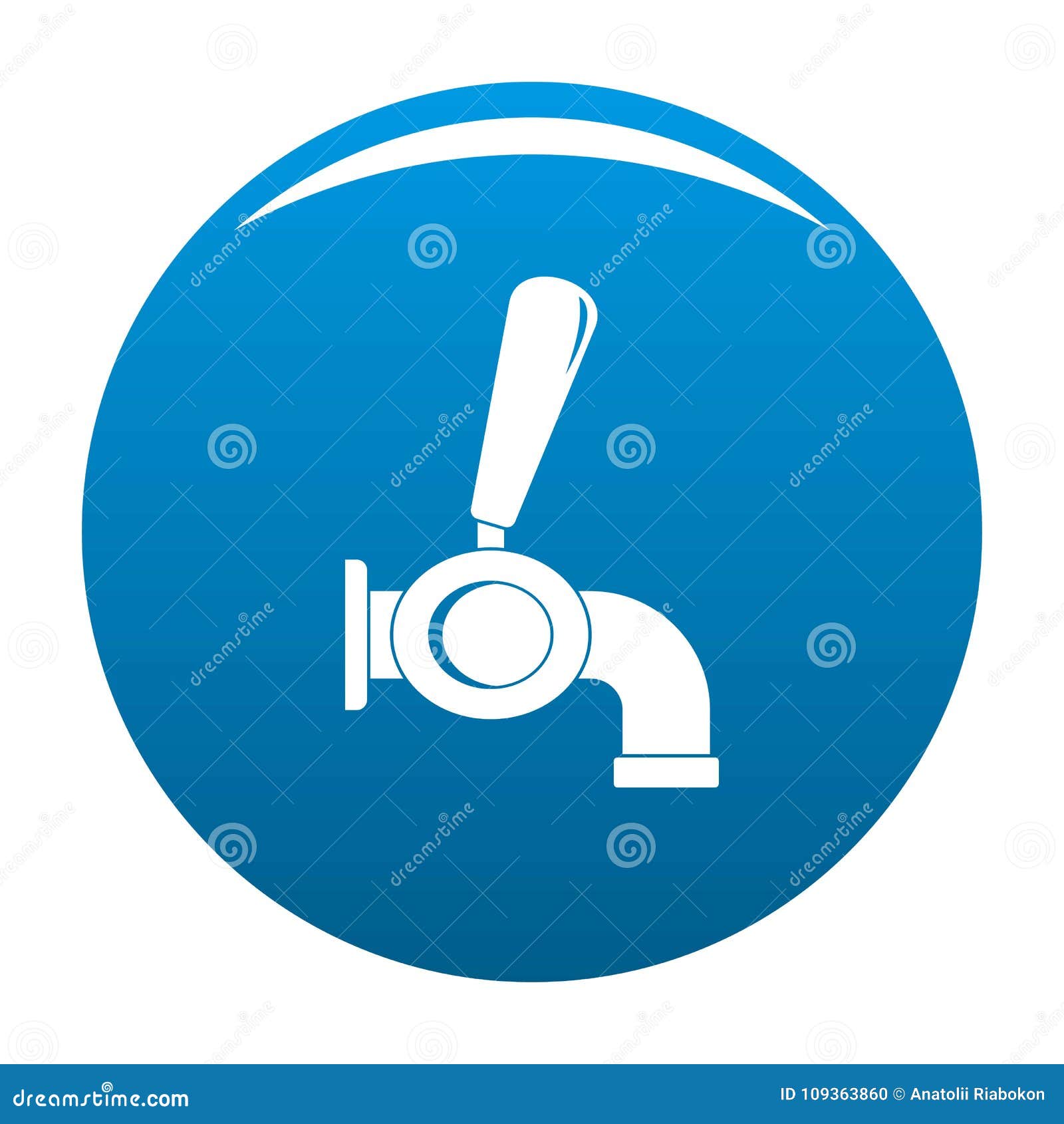 Beer tap icon blue vector stock vector. Illustration of handle - 109363860