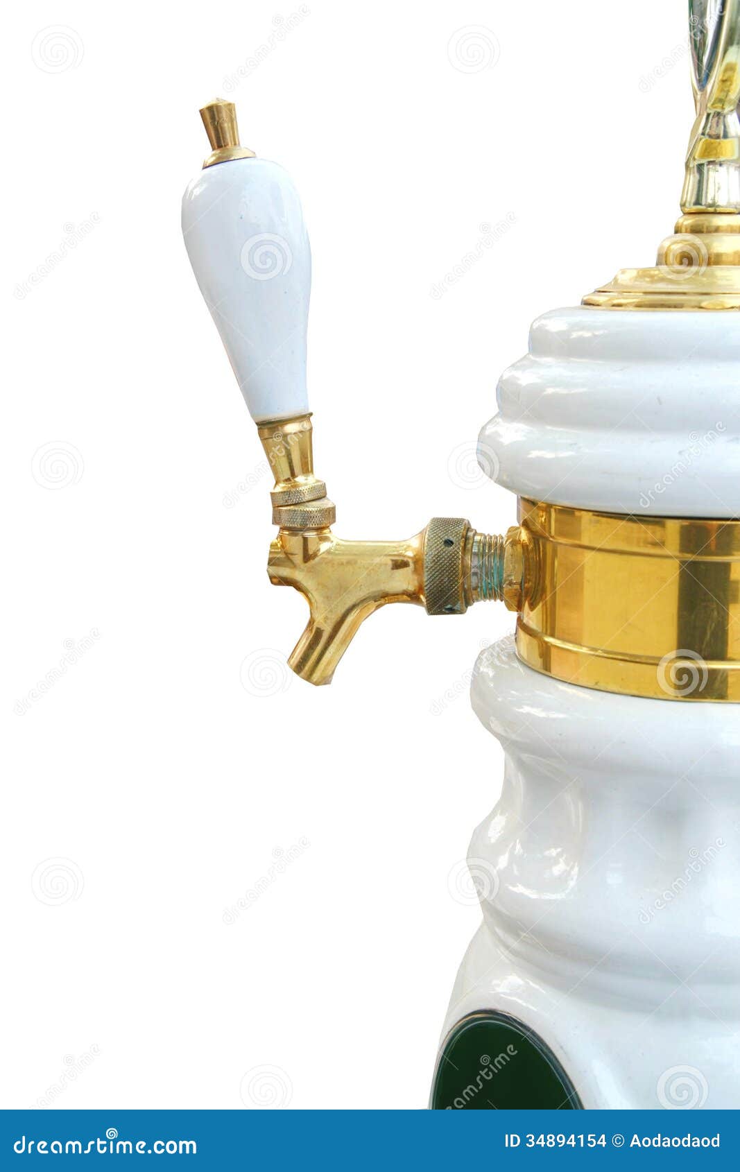 Beer tap isolated stock photo. Image of beer, brass, chromed - 34894154