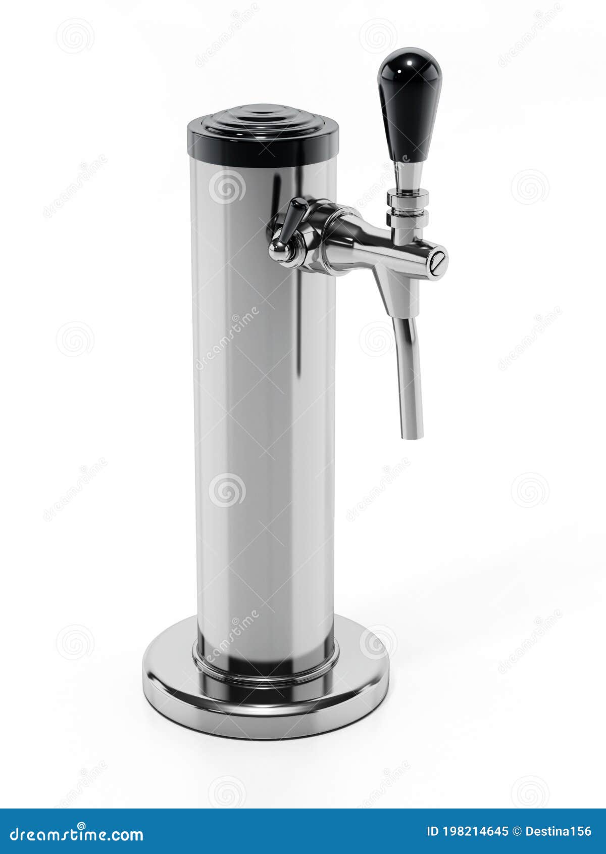 Beer Tap Isolated on White Background. 3D Illustration Stock ...
