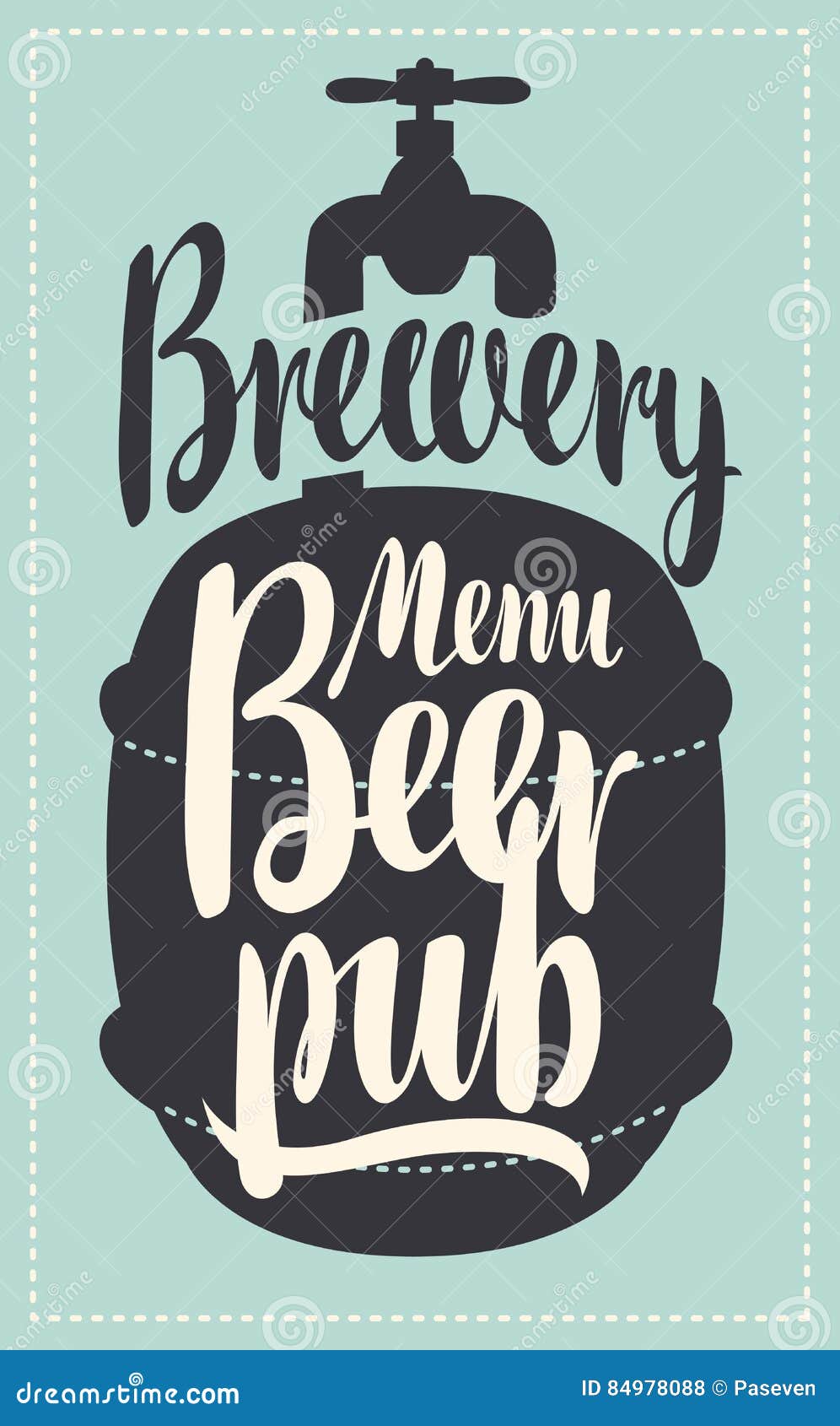 Beer on tap pub stock vector. Illustration of cold, graphic - 84978088