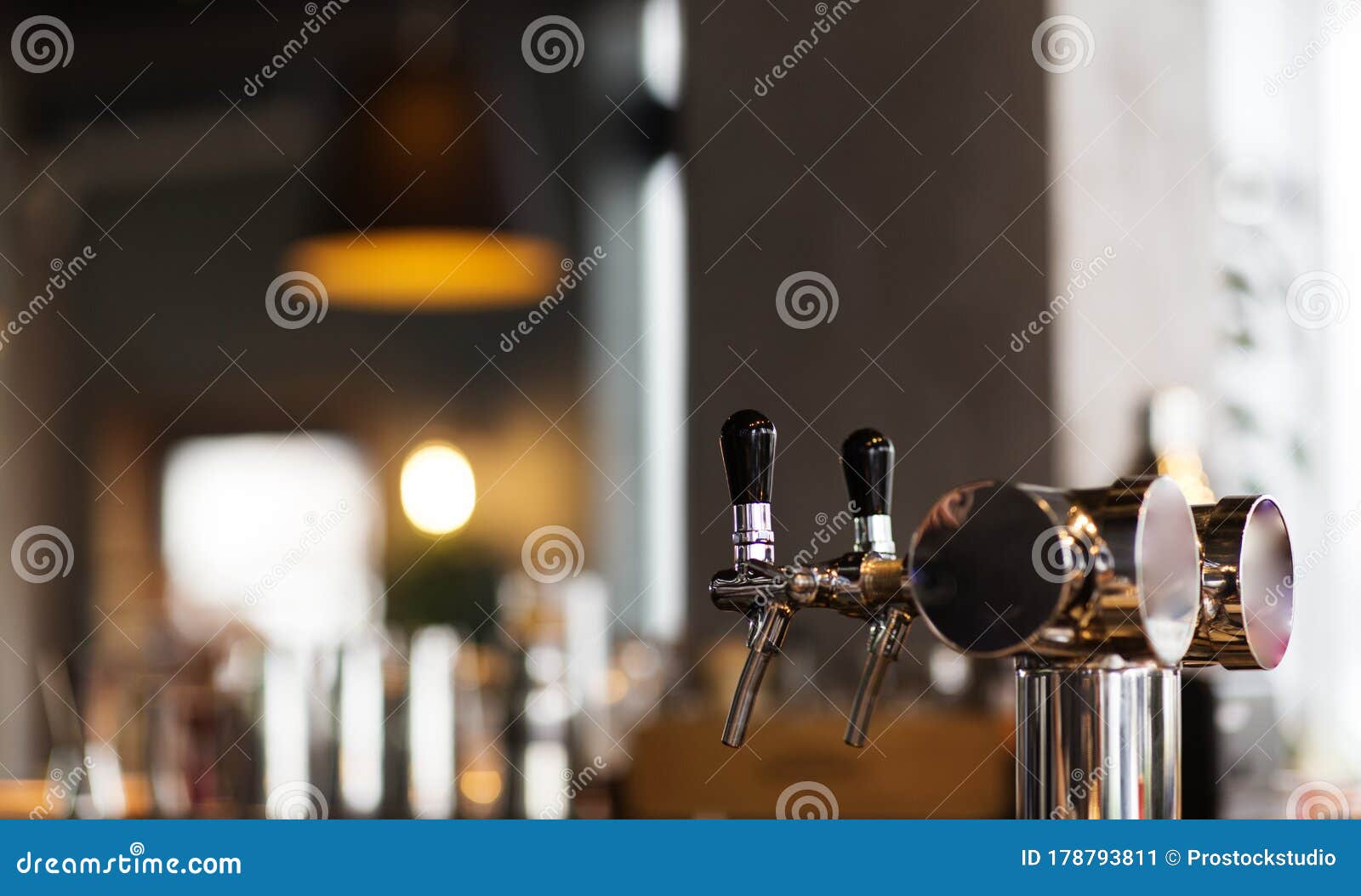 Beer Tap in Restaurant, Lager Beer and Craft Beer Stock Image - Image ...
