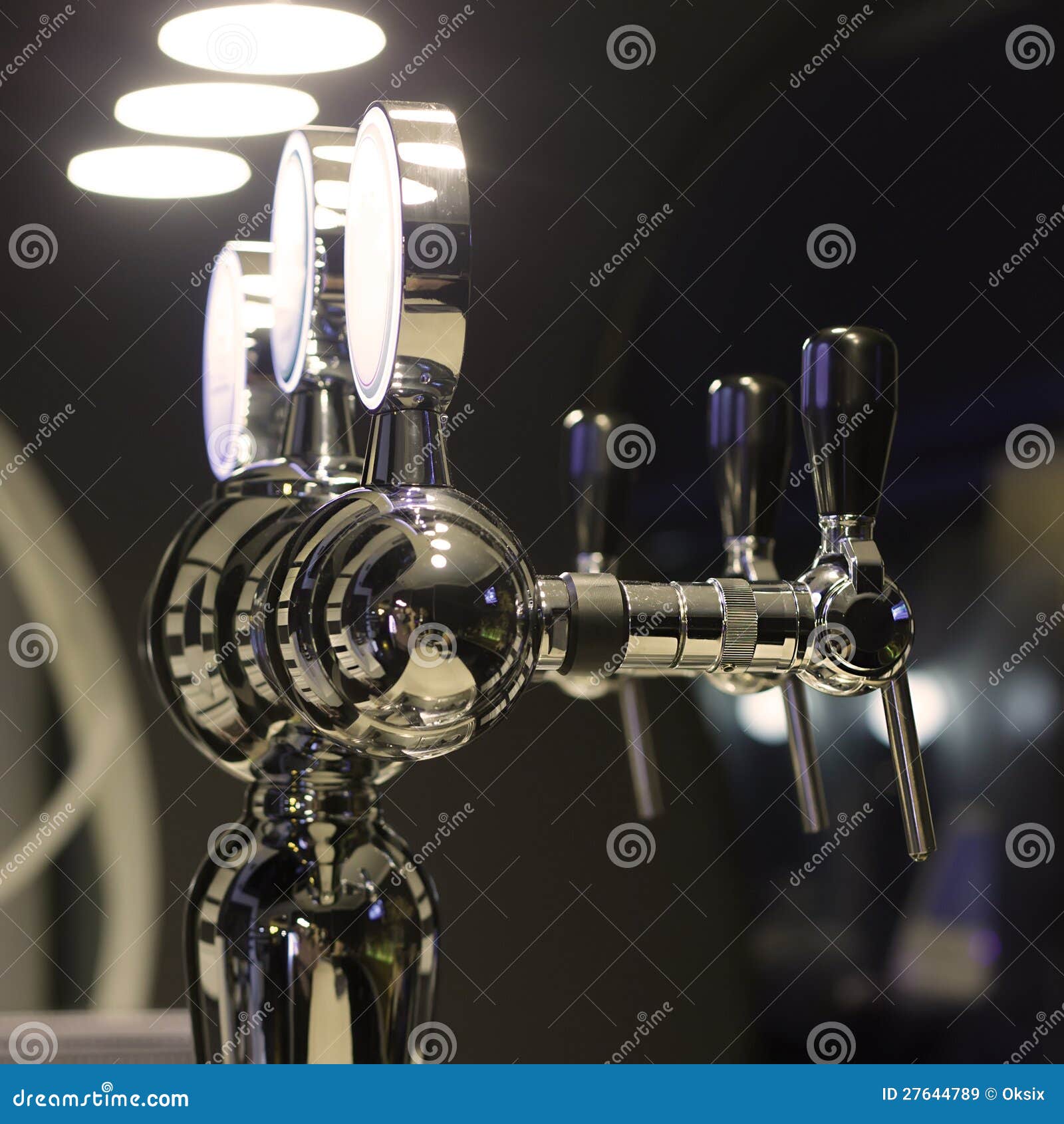 Beer taps stock image. Image of club, chrome, gathering - 27644789