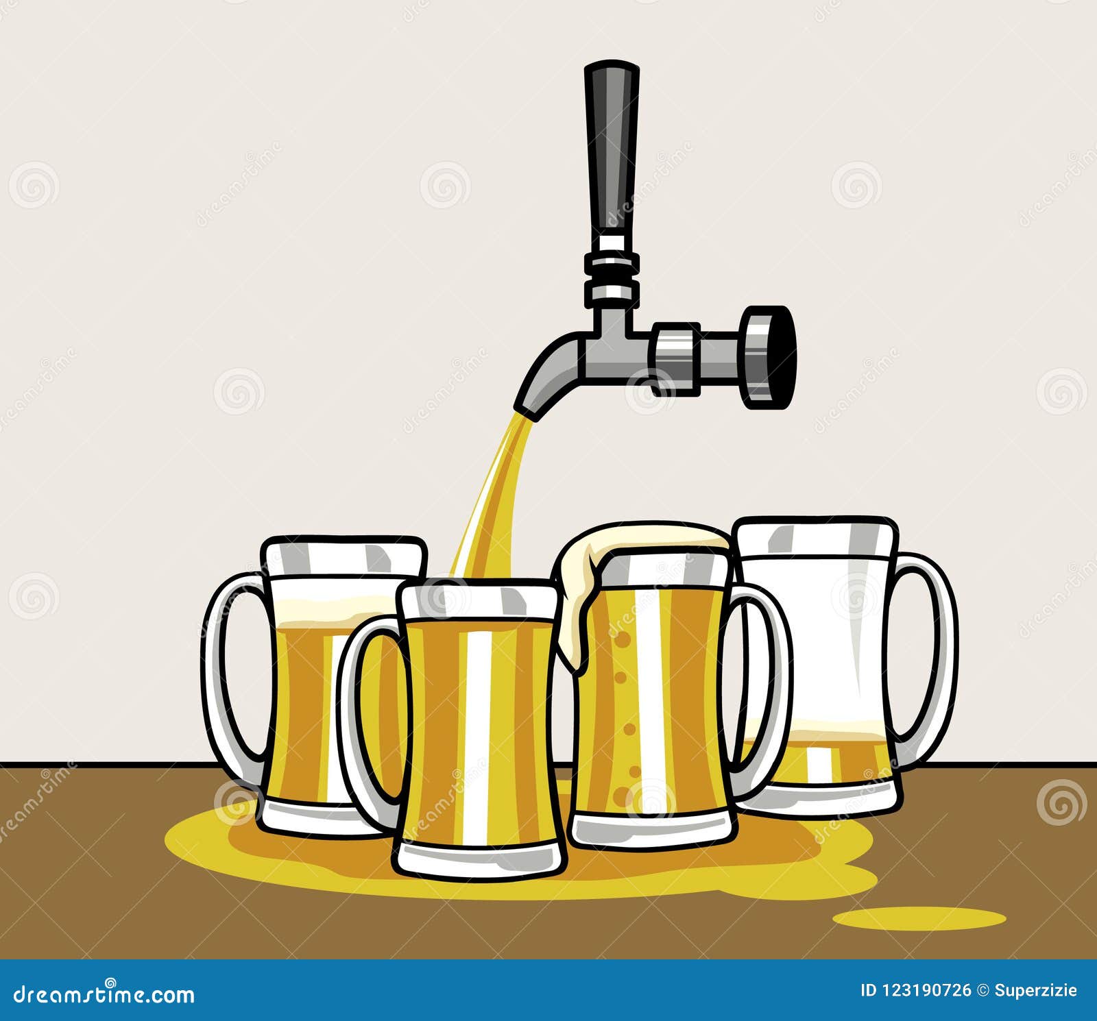 Beer Taps stock vector. Illustration of enjoyment, pilsner - 123190726