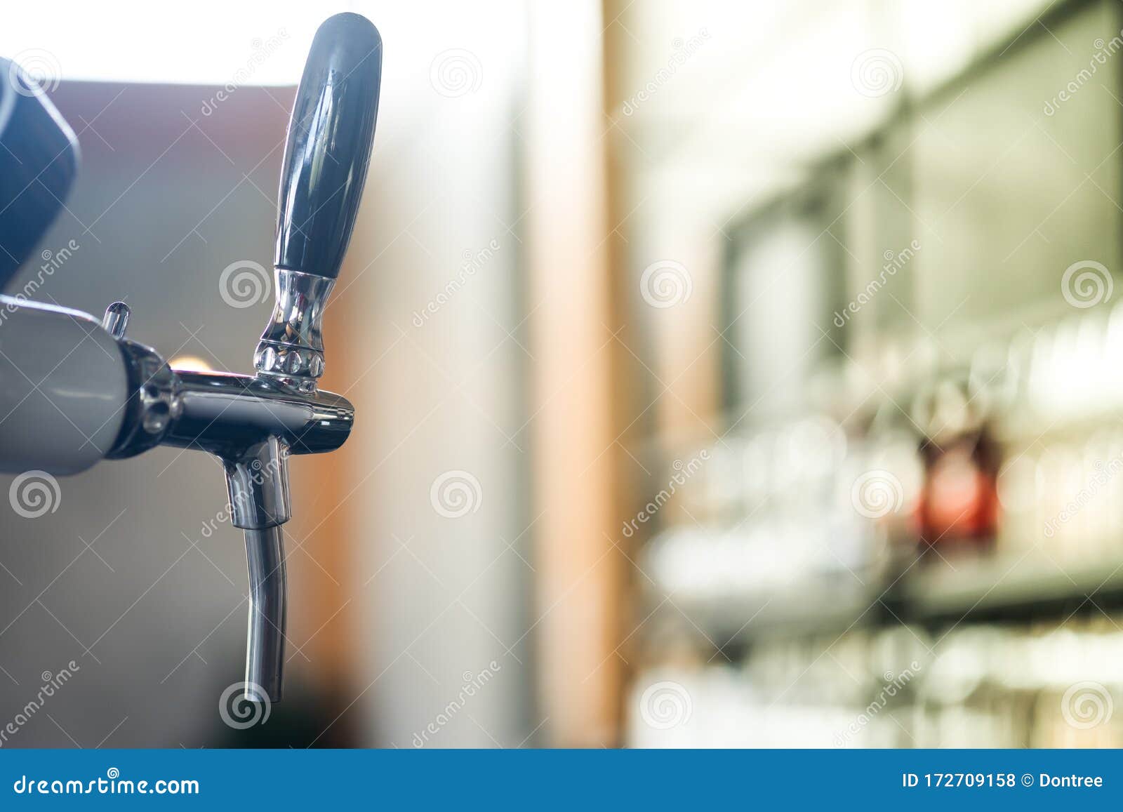 The beer taps in a pub stock photo. Image of brew, beer - 172709158
