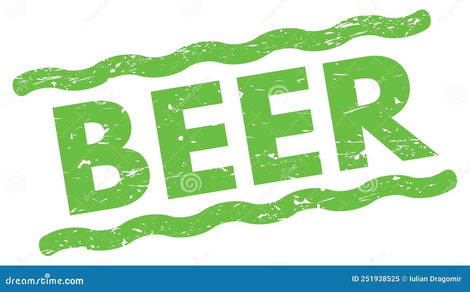 BEER Text on Green Lines Stamp Sign Stock Illustration - Illustration ...