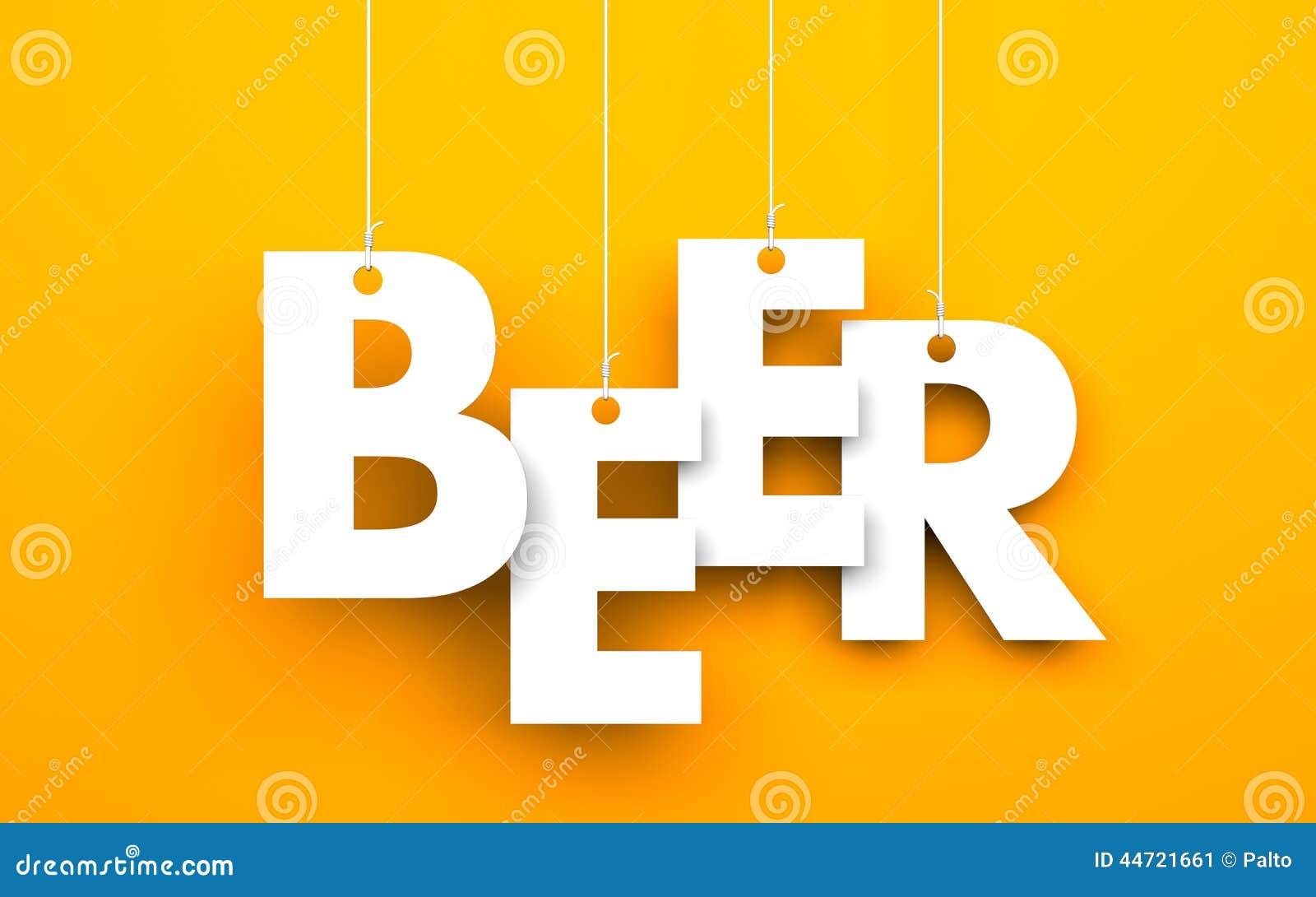 BEER. Text Hanging on the Strings Stock Illustration - Illustration of ...