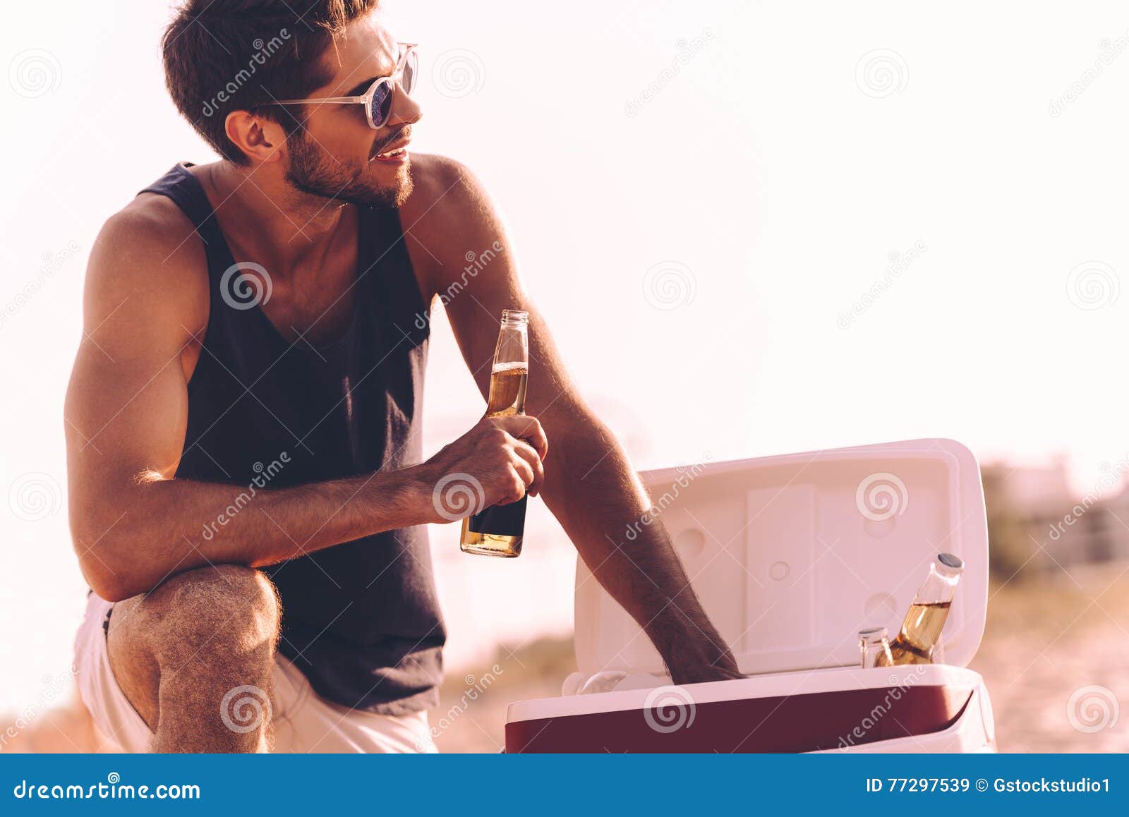 Beer time. stock image. Image of relaxing, outdoors, cool - 77297539