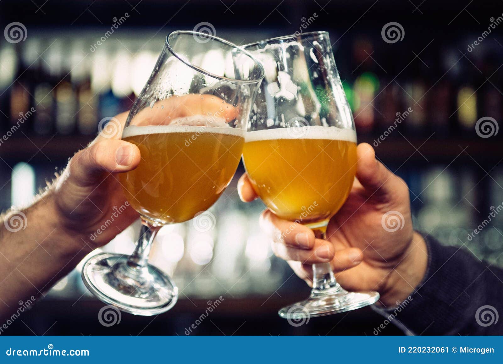 Beer toast stock image. Image of friendship, cold, hands - 220232061