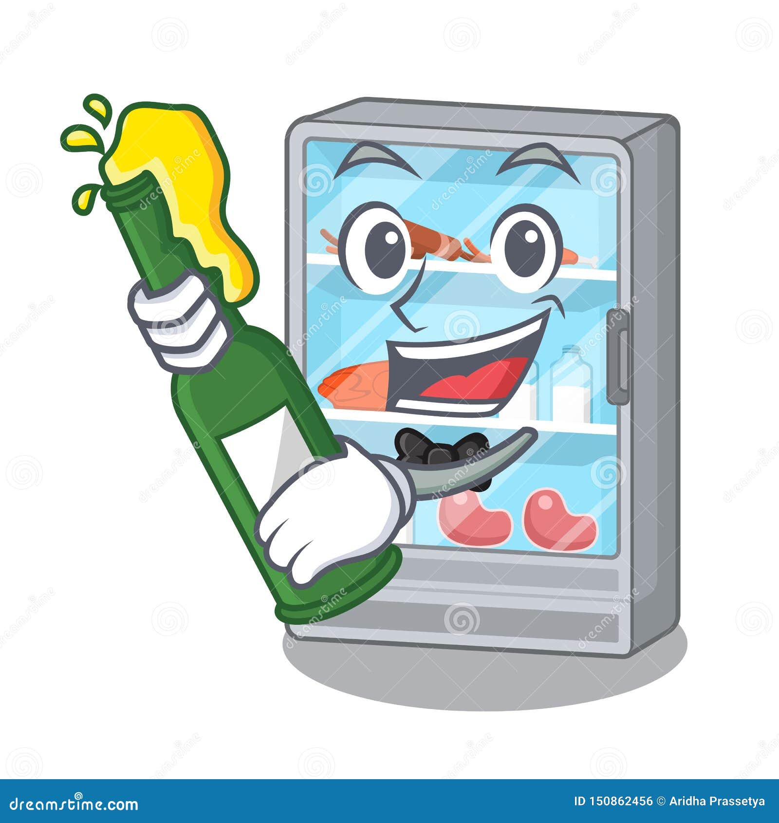 With Beer Toy Refrigerator in on Cartoon Shape Stock Vector ...