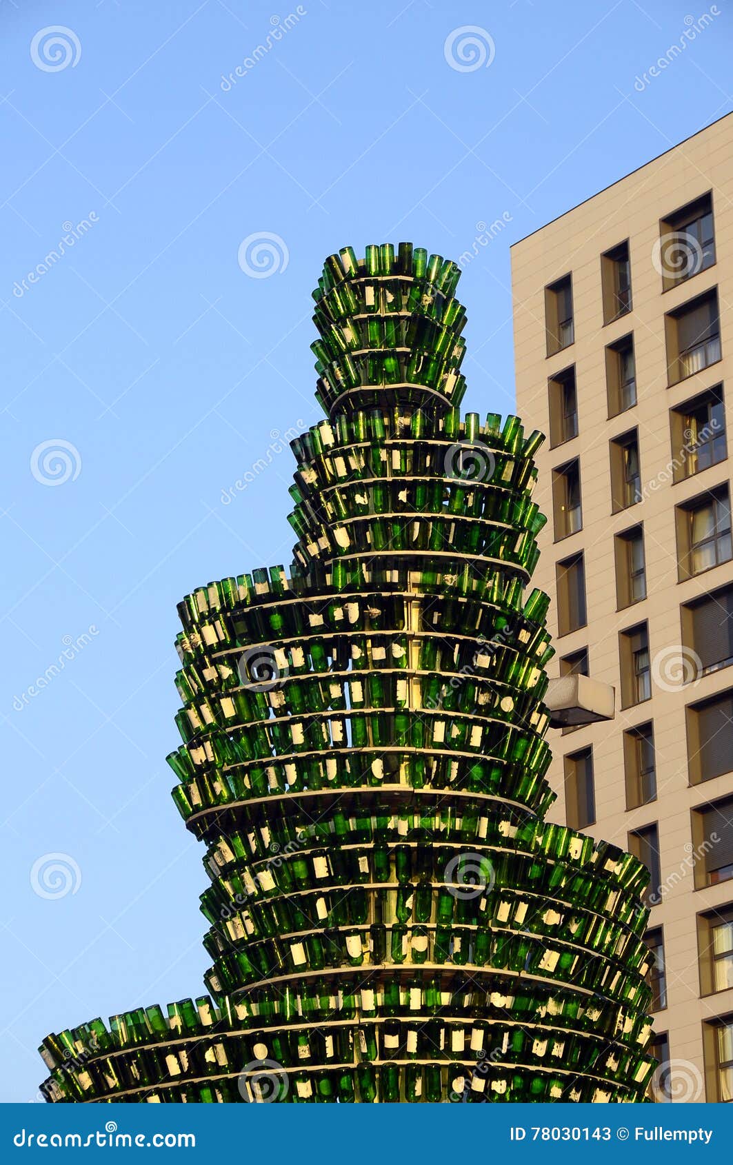 Beer tree in Gijon, Spain stock image. Image of sculpture - 78030143