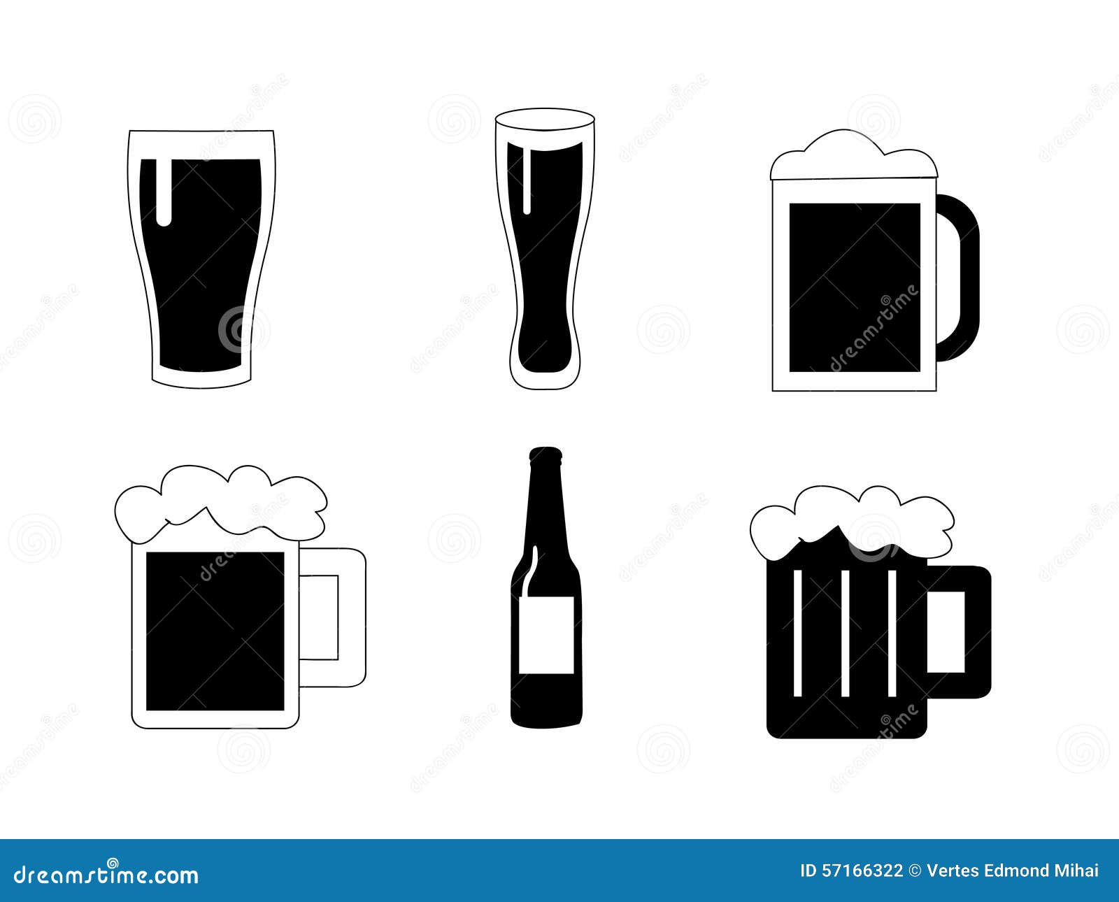 Beer vector icons set stock vector. Illustration of isolated - 57166322