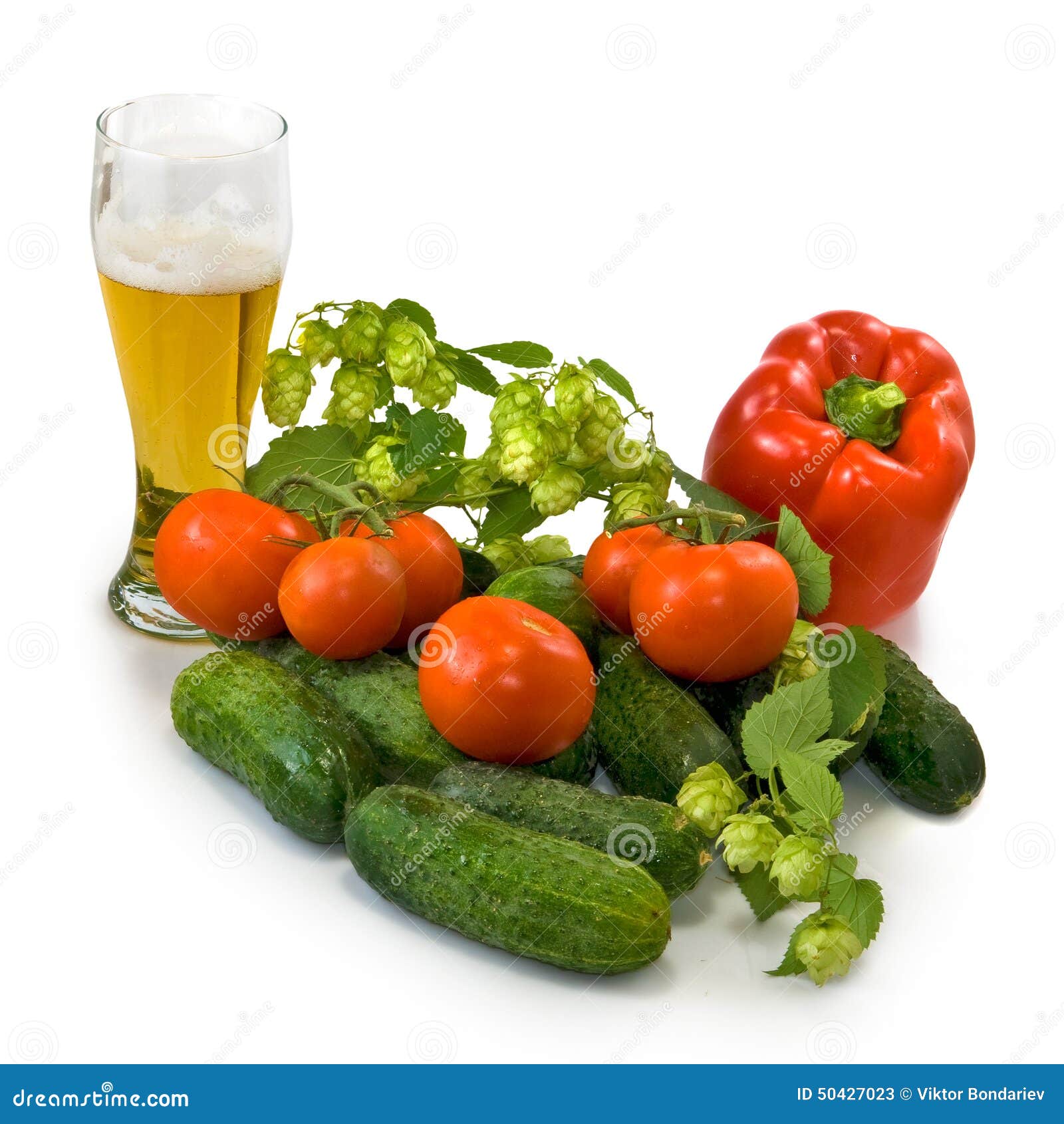 Beer and vegetables stock image. Image of macro, food - 50427023