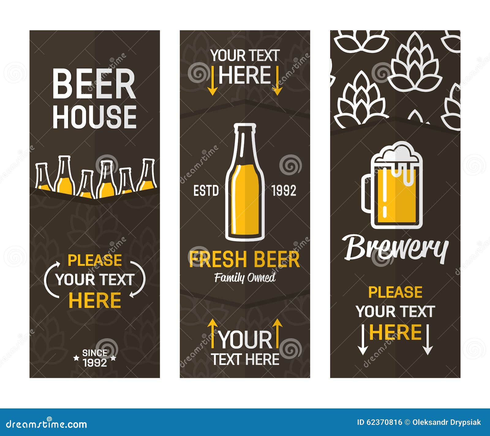 Beer Vertical Vintage Banners. Vector Illustration Stock Vector ...