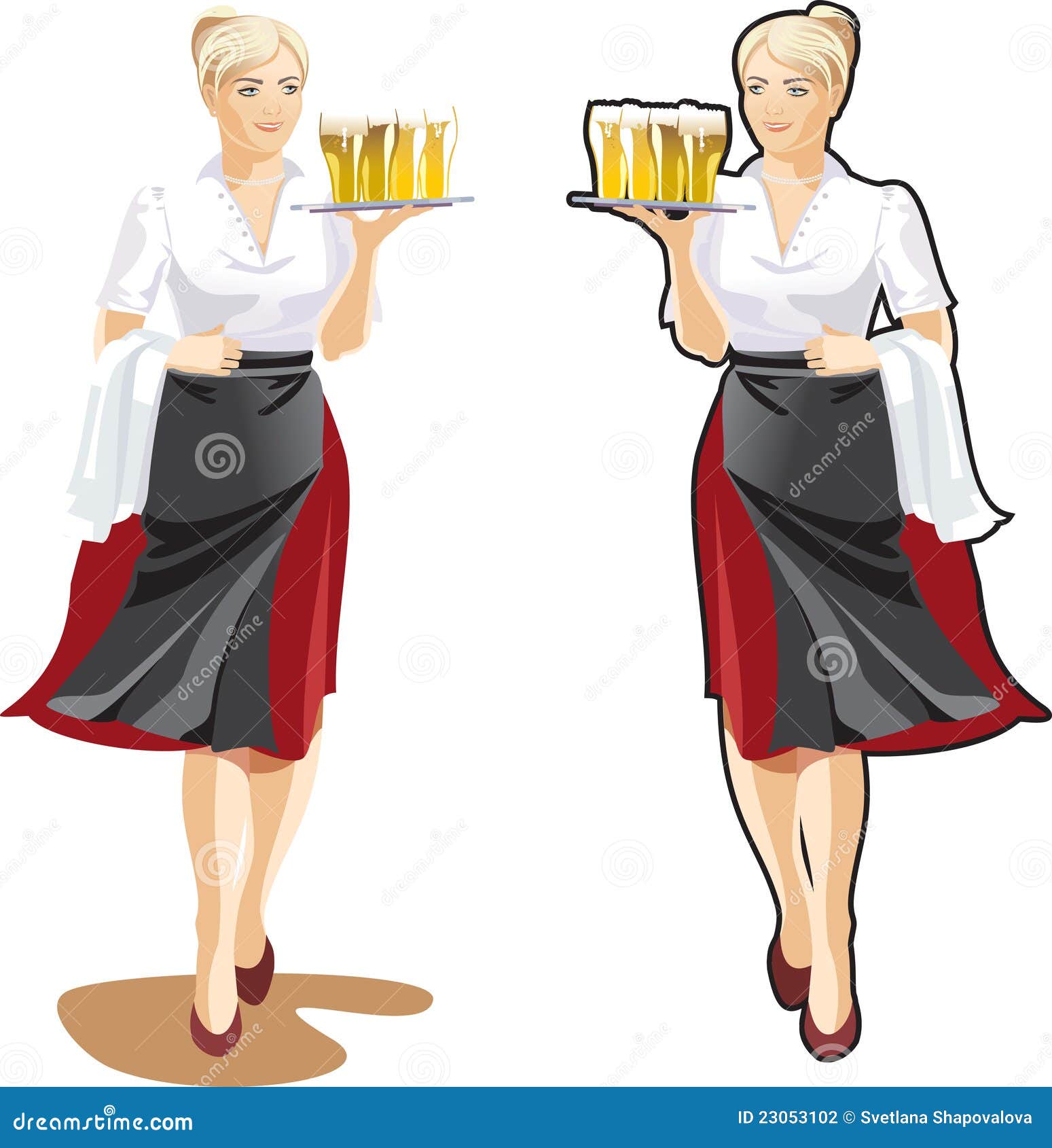 Beer waitress stock vector. Illustration of cute, bavaria - 23053102