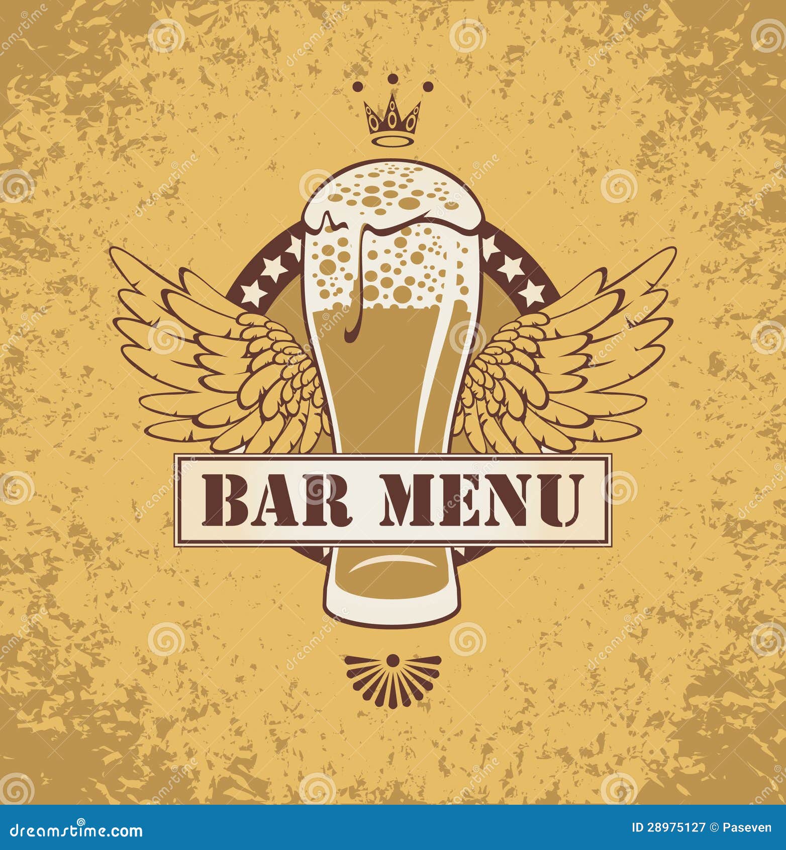 Beer and wings stock vector. Illustration of pale, crown - 28975127