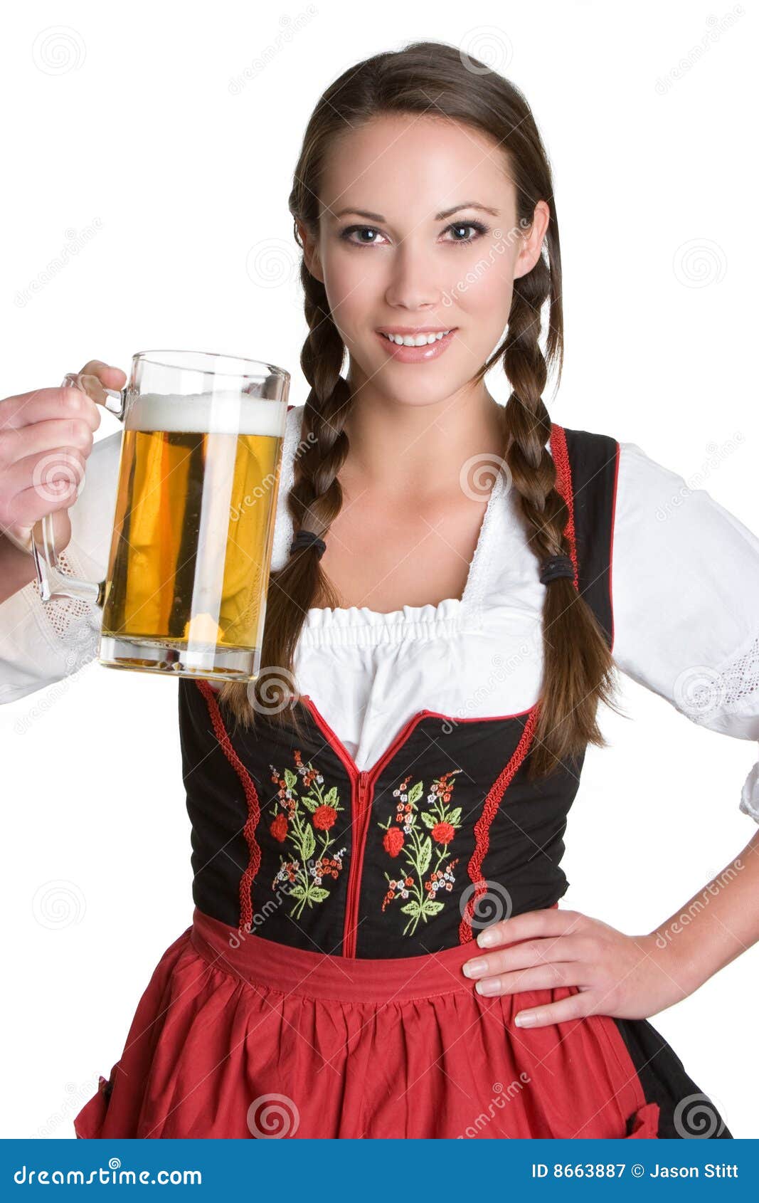 Beer Woman stock image. Image of durndel, pigtails, ethnic - 8663887