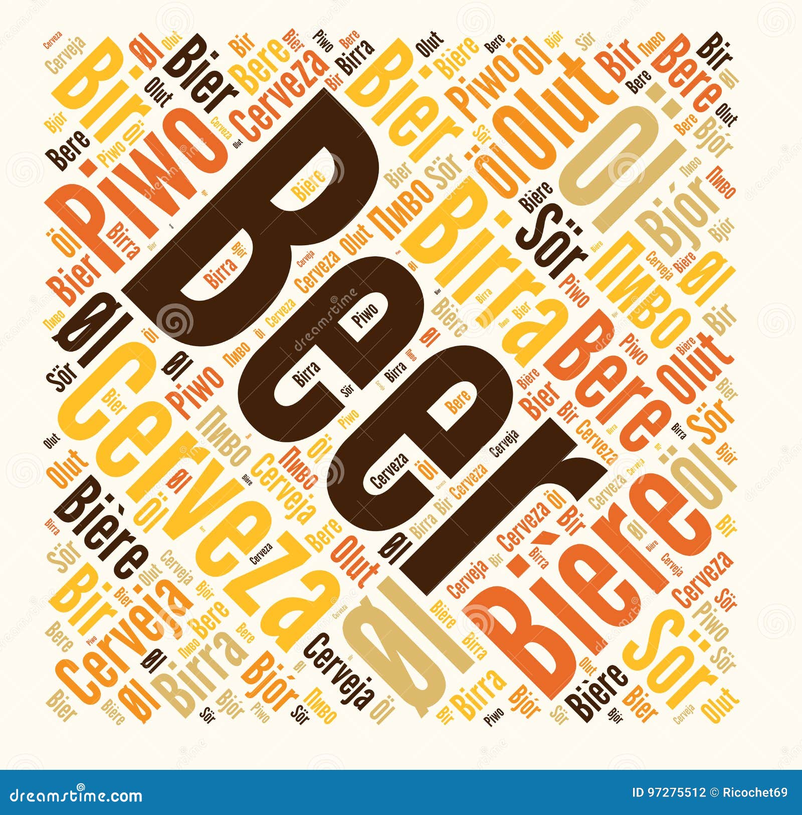 Beer Word Drawn By Hand In Graffiti Style. Vector Illustration ...