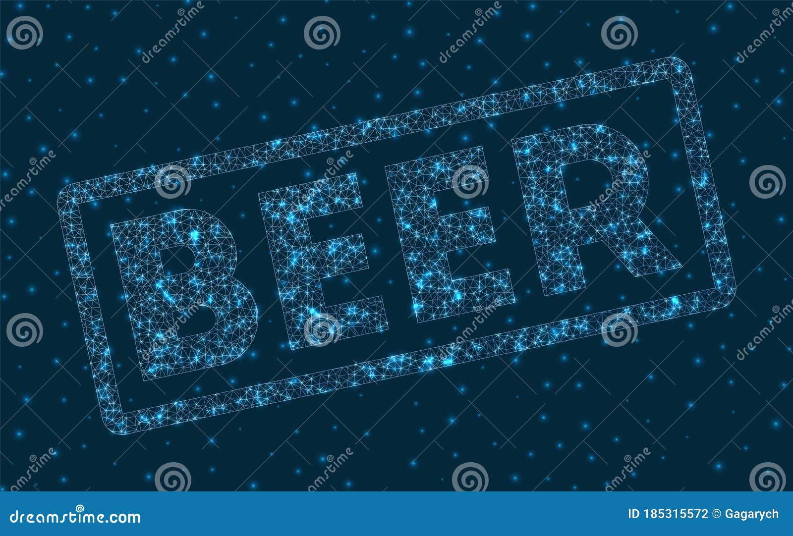 Beer Word in Digital Style. Stock Vector - Illustration of fluorescence ...