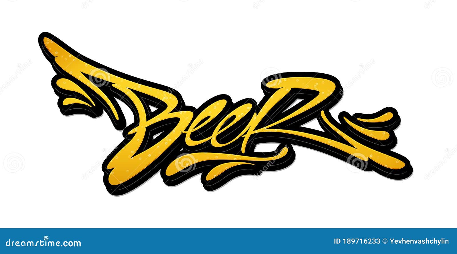 Beer Word Drawn by Hand in Graffiti Style. Vector Illustration Stock ...