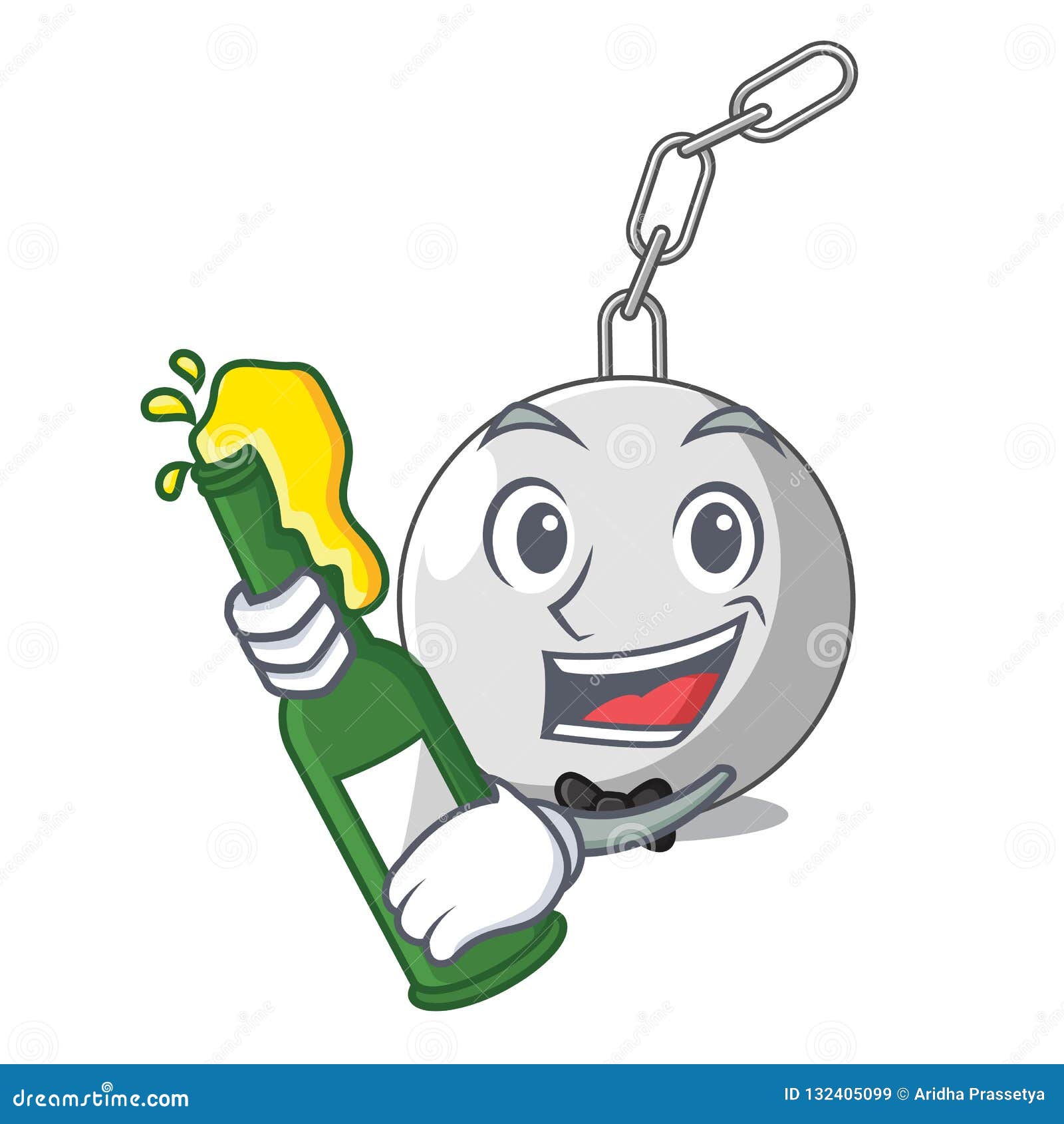 With Beer Wrecking Ball Attached Character on Hitting Stock Vector ...