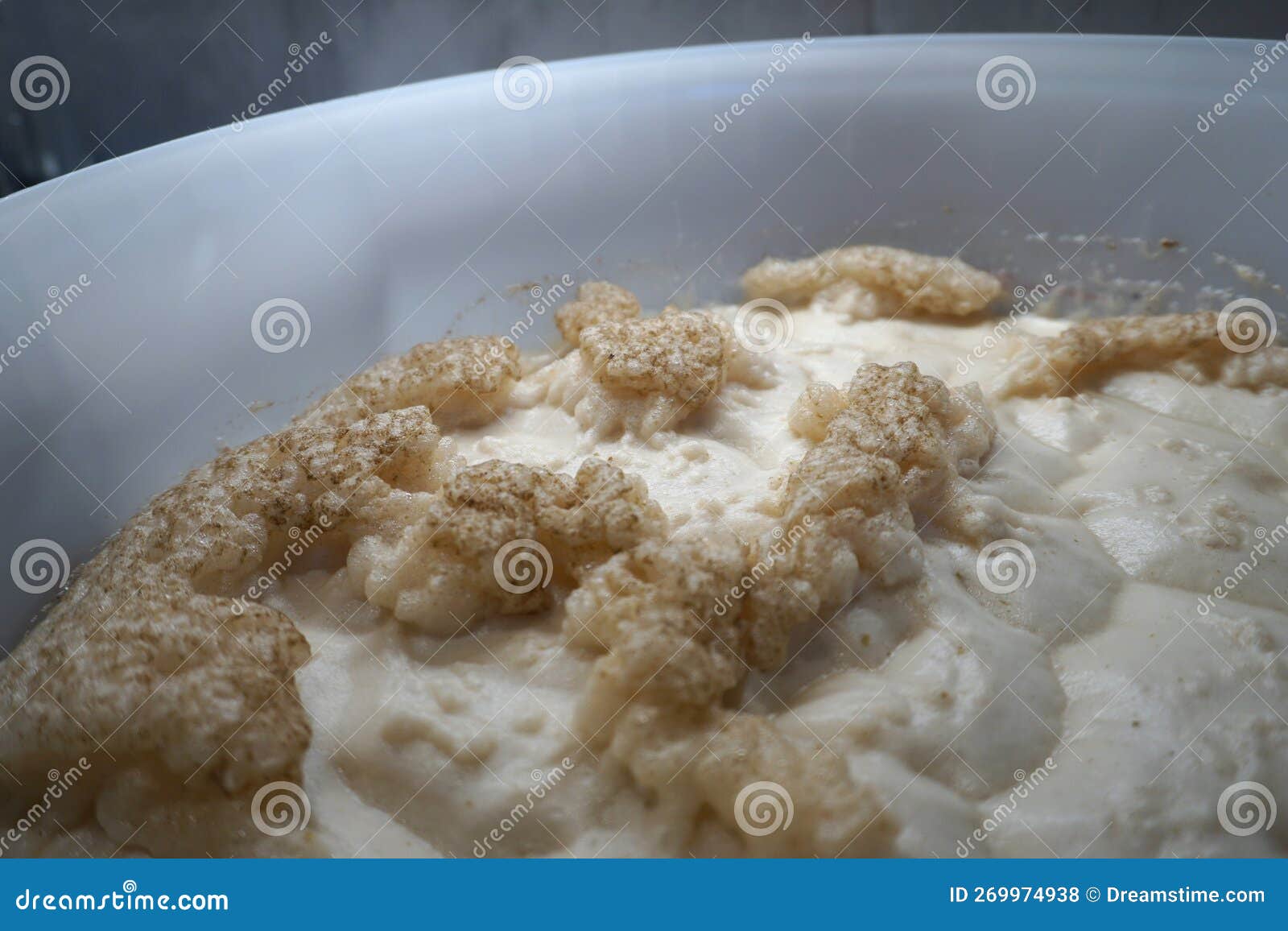 Beer Yeast Foam in Fermenter - Alcohol Fermentation Process Stock Photo ...