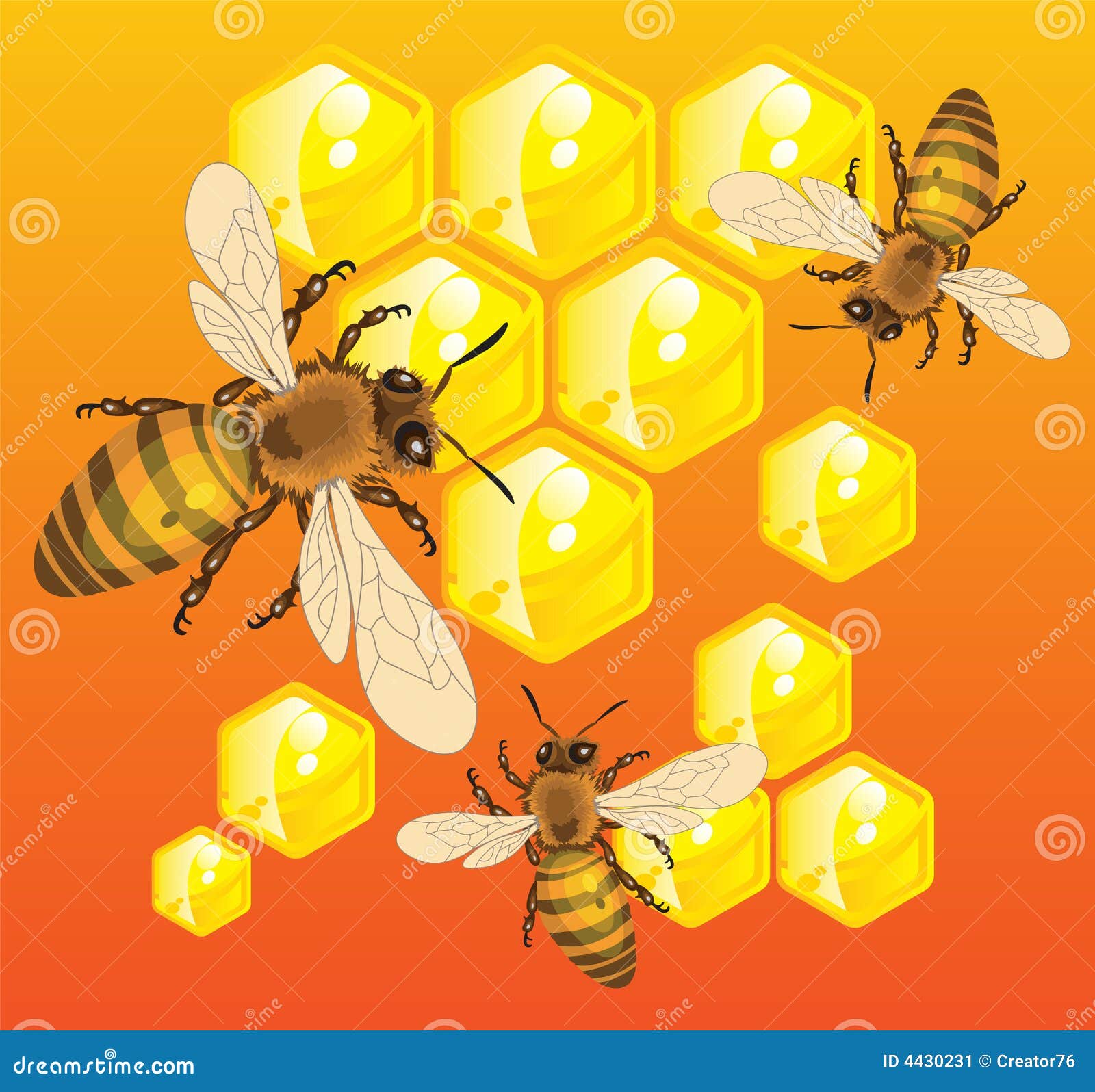 Bees stock vector. Illustration of creep, bright, insect - 4430231