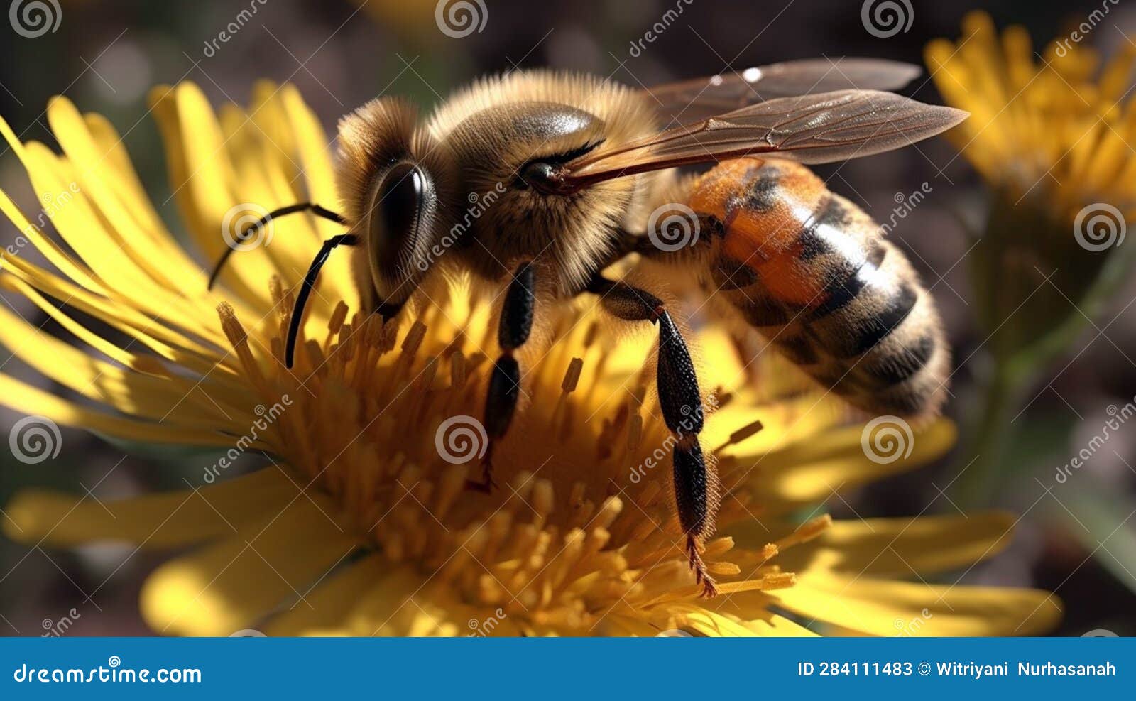 Bees are Also Common during the Summer Months. Generative AI Stock ...