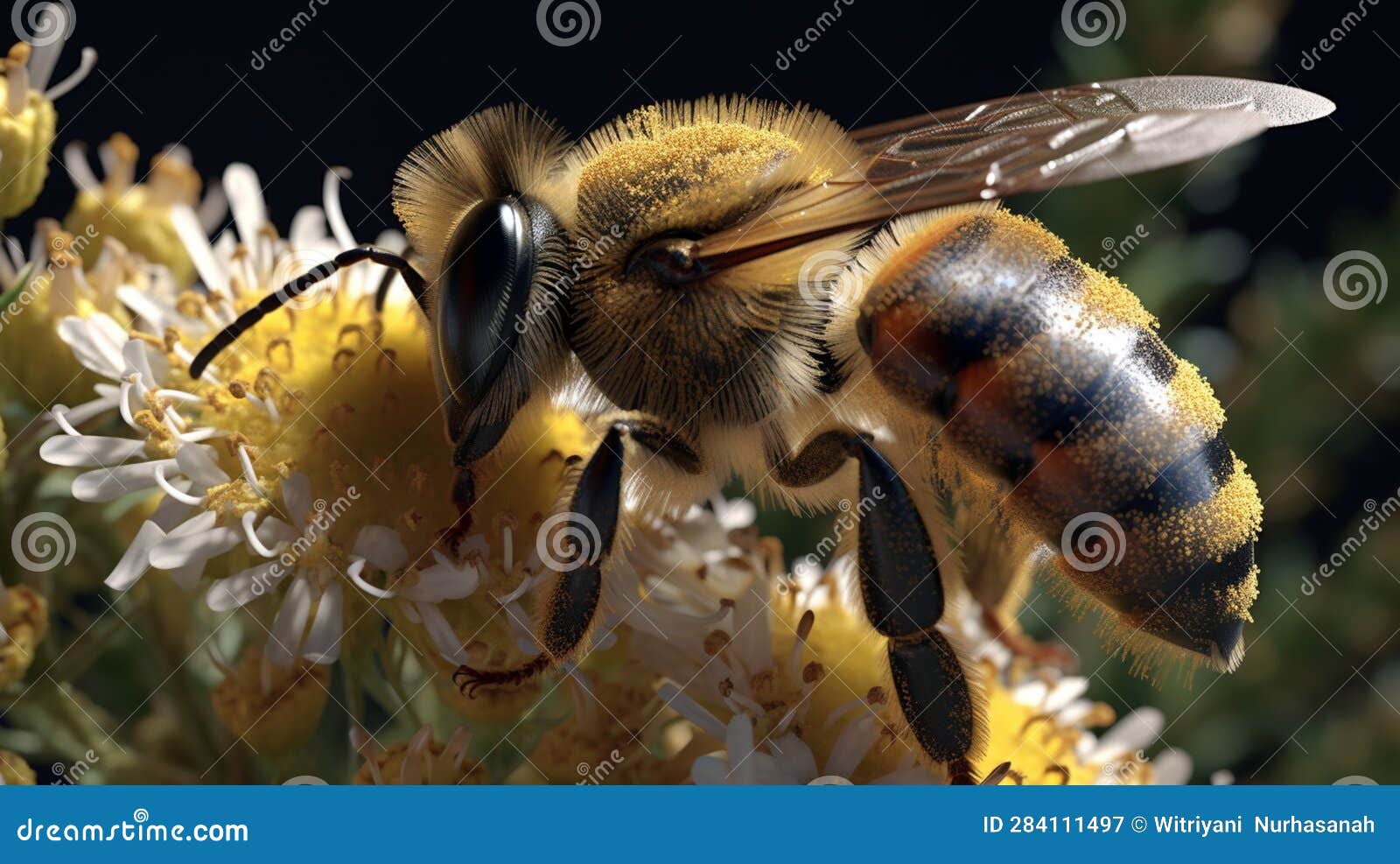 Bees are Also Common during the Summer Months. Generative AI Stock ...