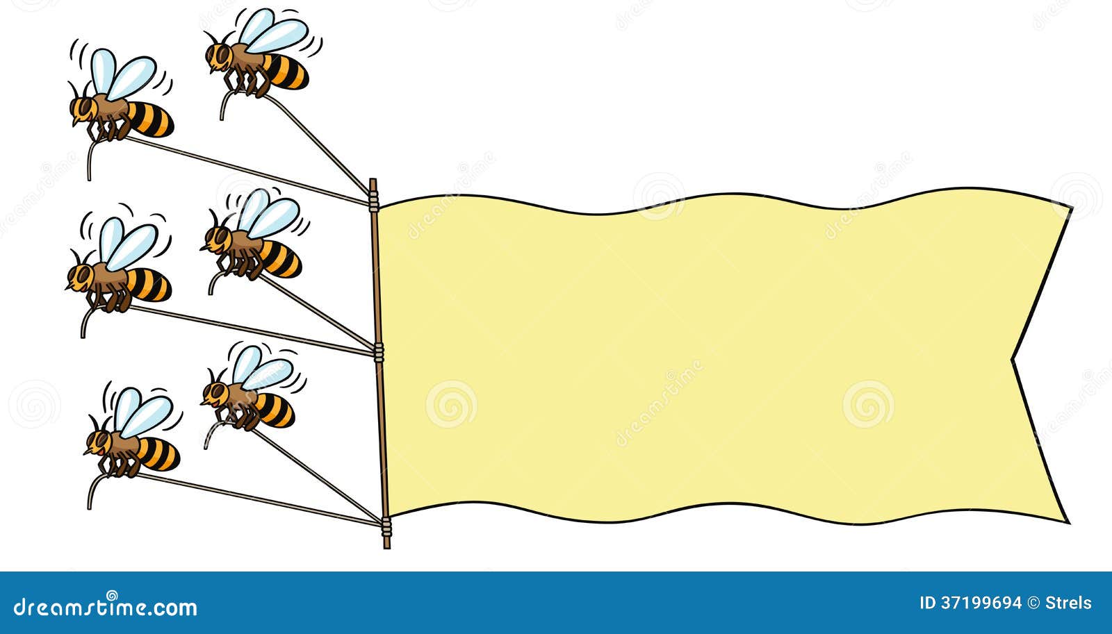 Bees with banner. stock vector. Illustration of extend - 37199694
